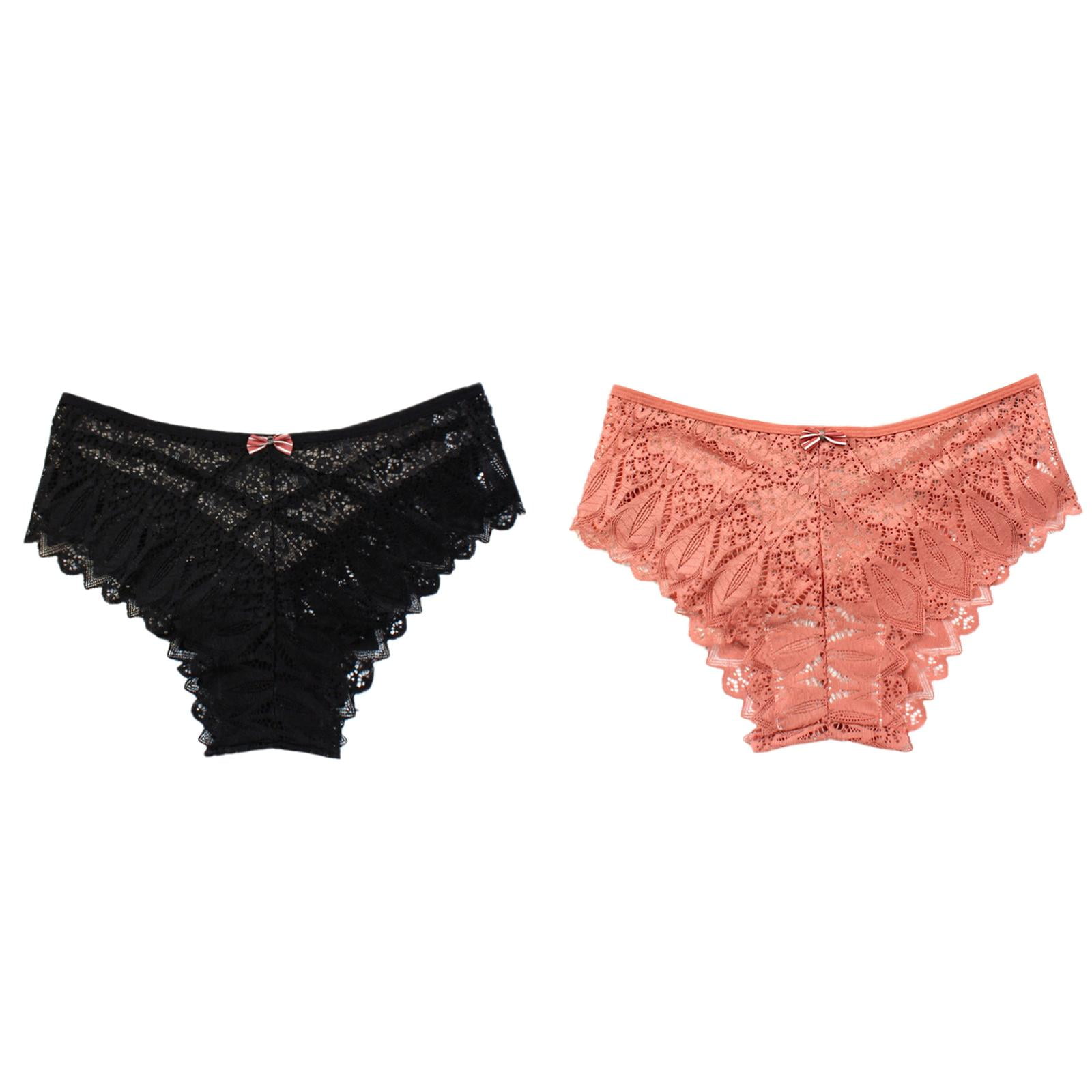 2-Pack,Panties For Women Crochet Lace Lace Up Panty Hollow Out ...