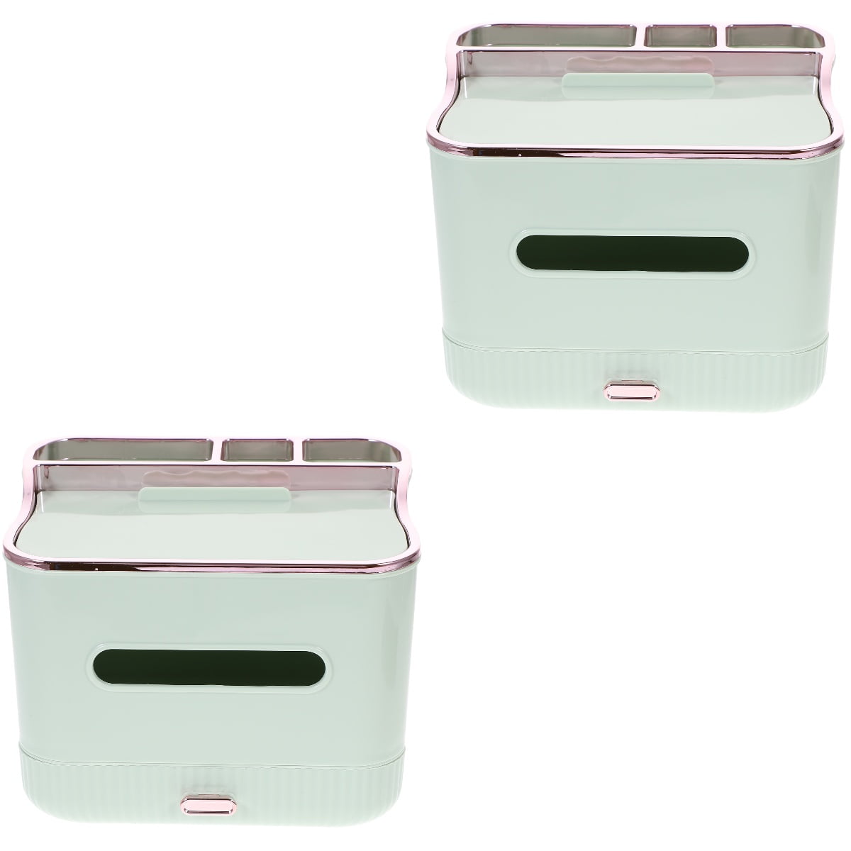 2 Pack Paper Towel Box Holders Tissue Organizers for Desk, Office, TV ...