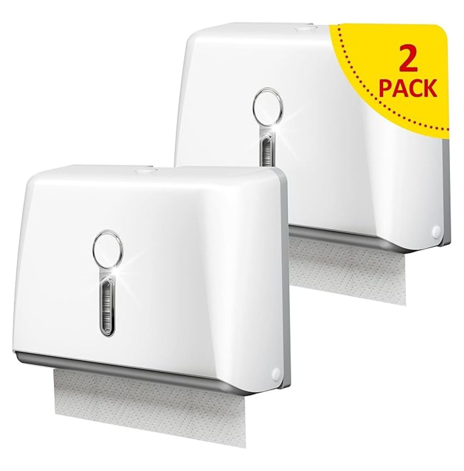 2 Pack Paper Towel Dispenser Wall Mount-Adhesive No Drilling or Screws ...