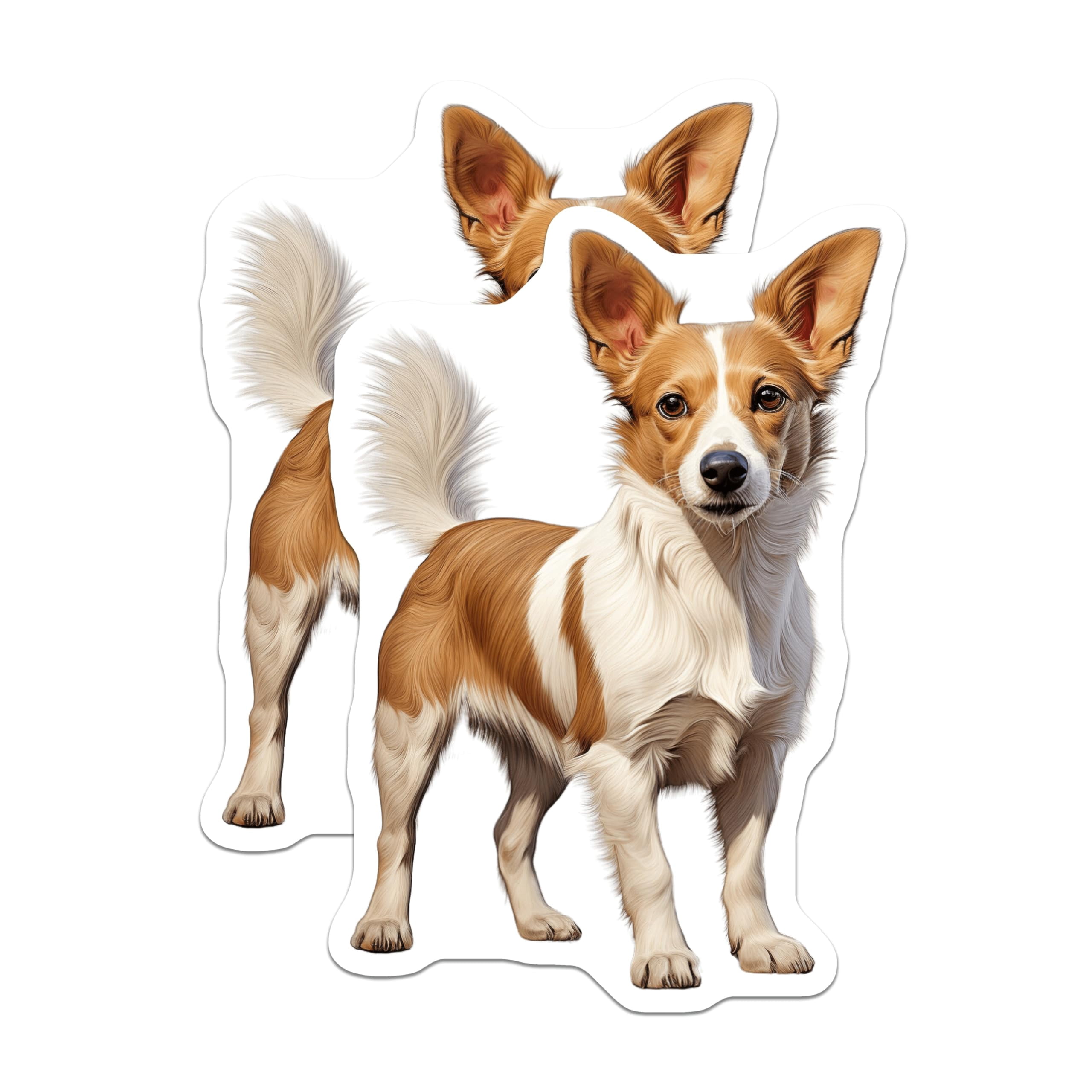 (2 Pack) Papillon Mix Dog Stickers - Adorable Fluffy Pup - Sweet Canine ...