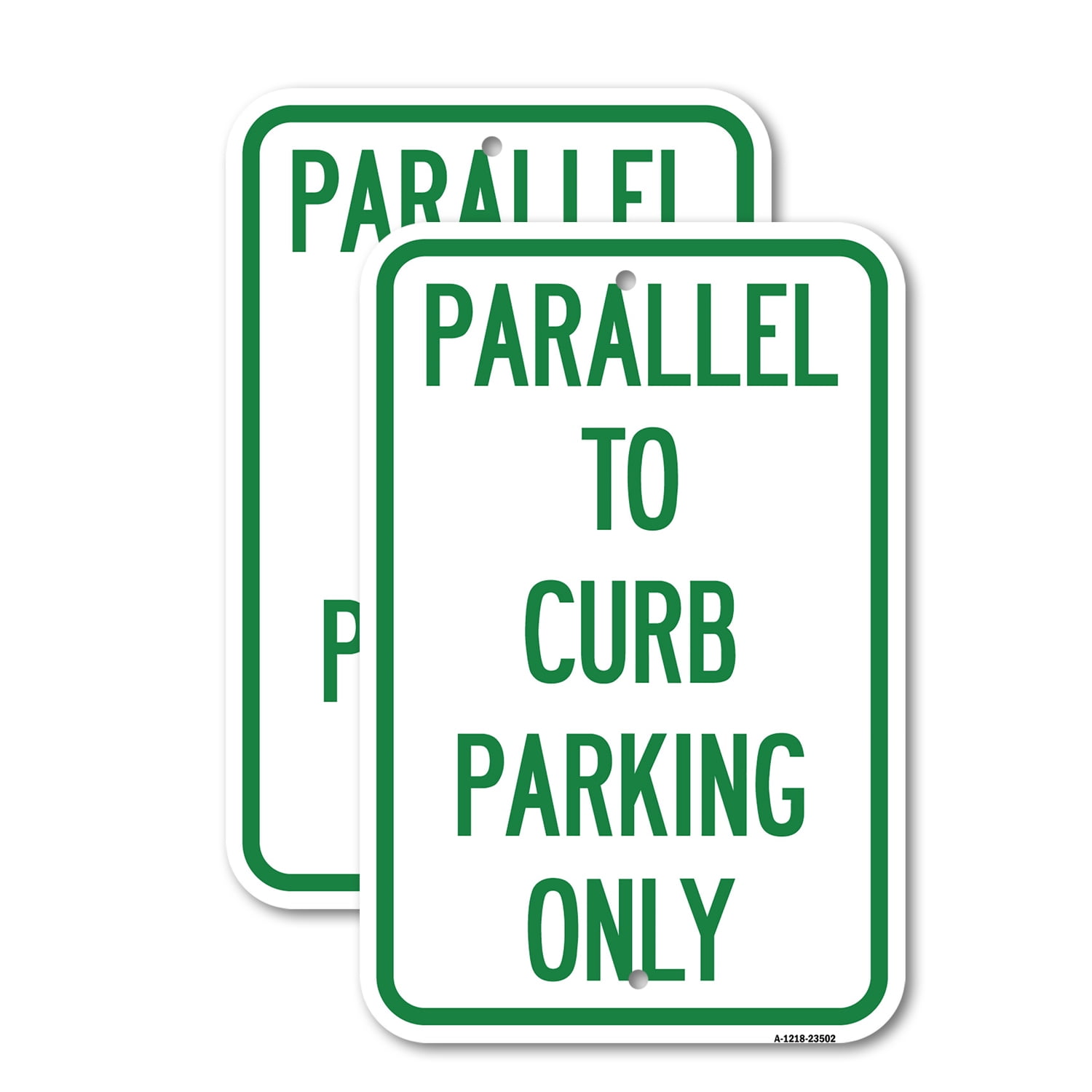 (2 Pack) Parallel to Curb Parking Only | 12" X 18" Heavy-Gauge Aluminum ...