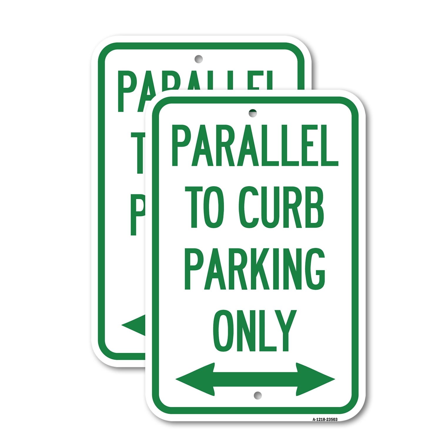 (2 Pack) Parallel to Curb Parking Only with Bidirectional Arrow | 12" X ...