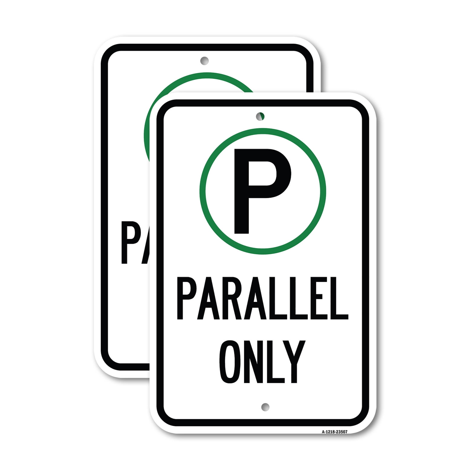 (2 Pack) Parallel Parking Only Sign with Graphic | 18" X 24" Heavy ...