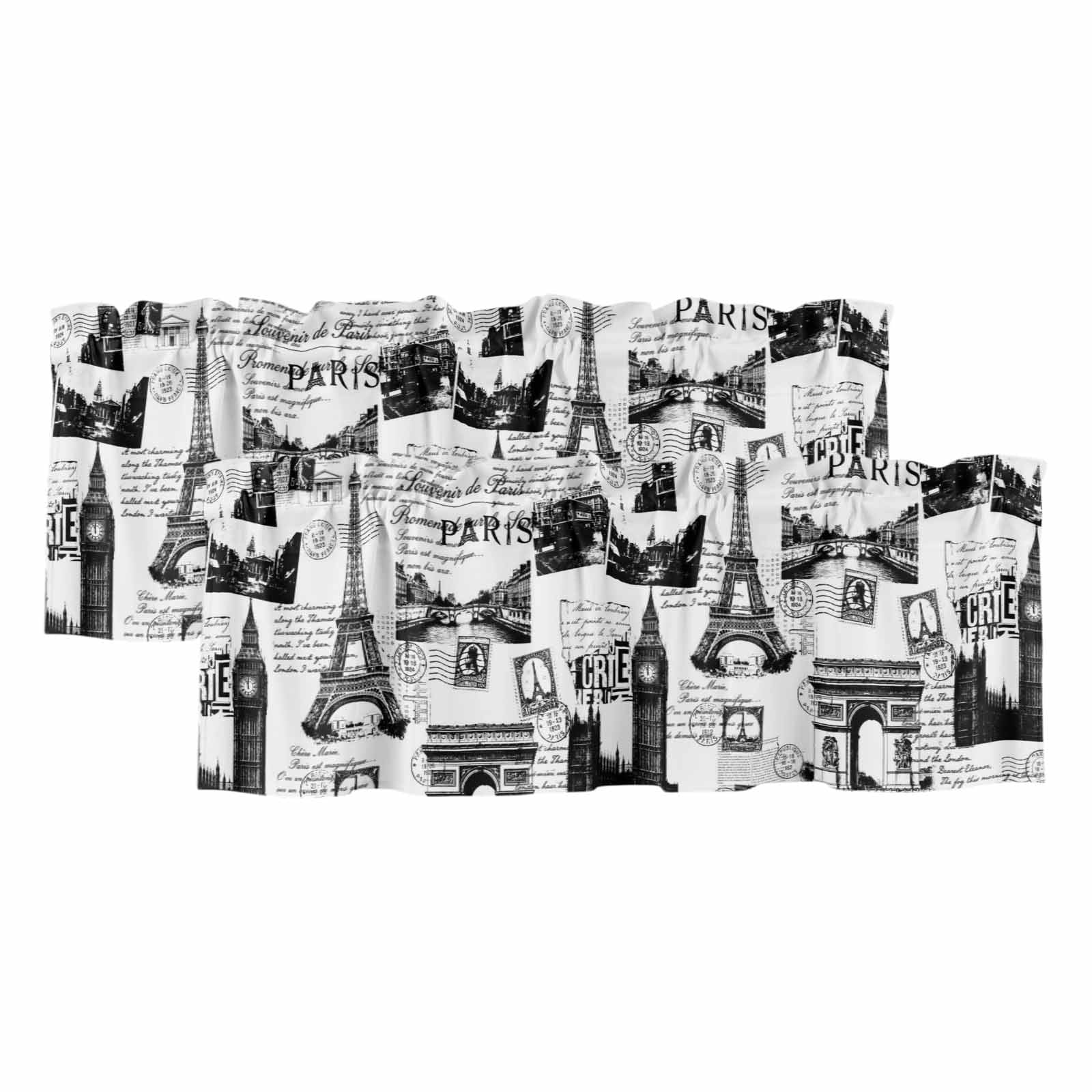 2 Pack Paris Tower Valances for Windows Bedroom Living Room Window ...
