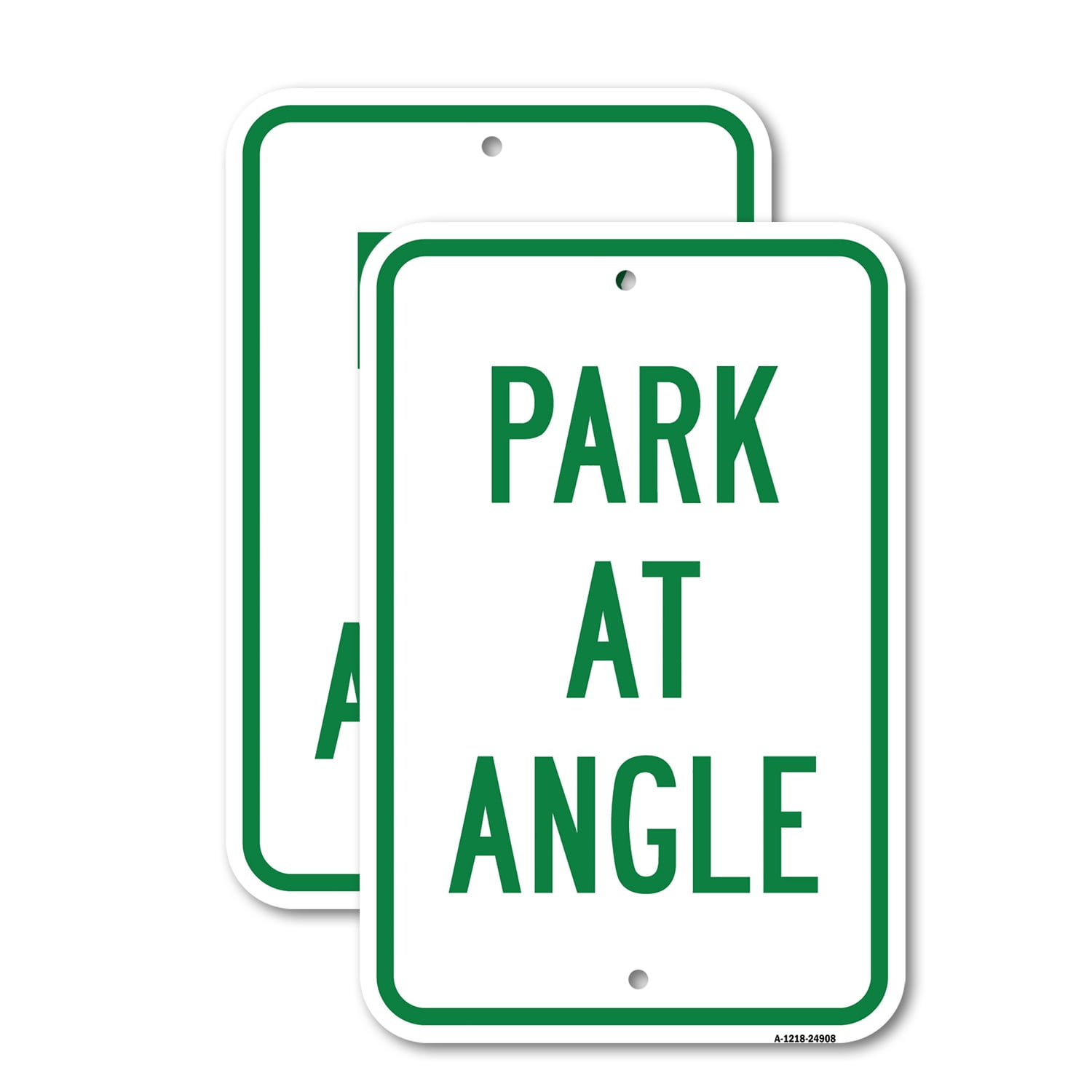 (2 Pack) Park At Angle | 18" X 24" Heavy-Gauge Aluminum Sign | Rust ...