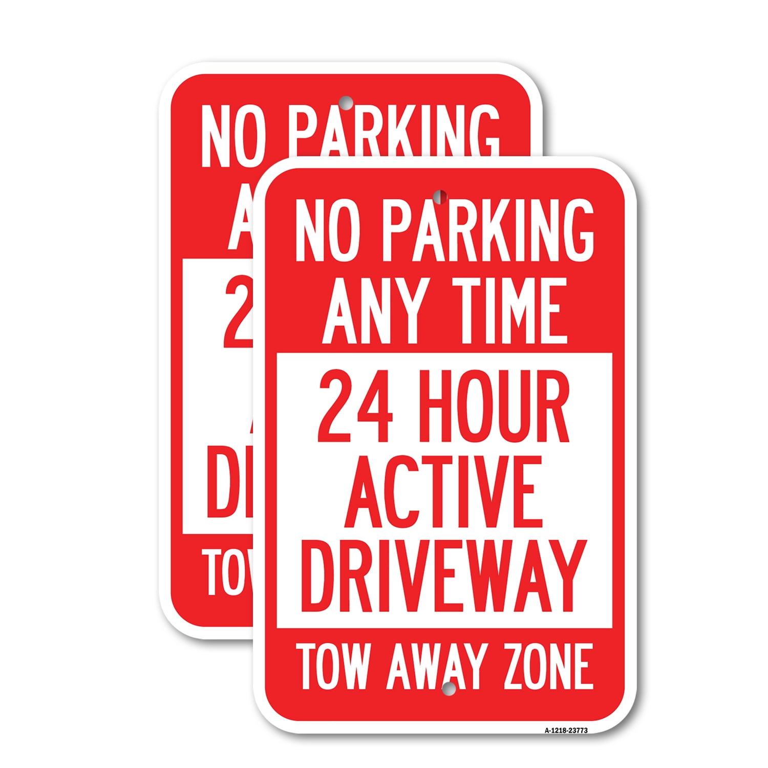 (2 Pack) No Parking Anytime 24 Hour Active Driveway Tow Away Zone | 18 ...