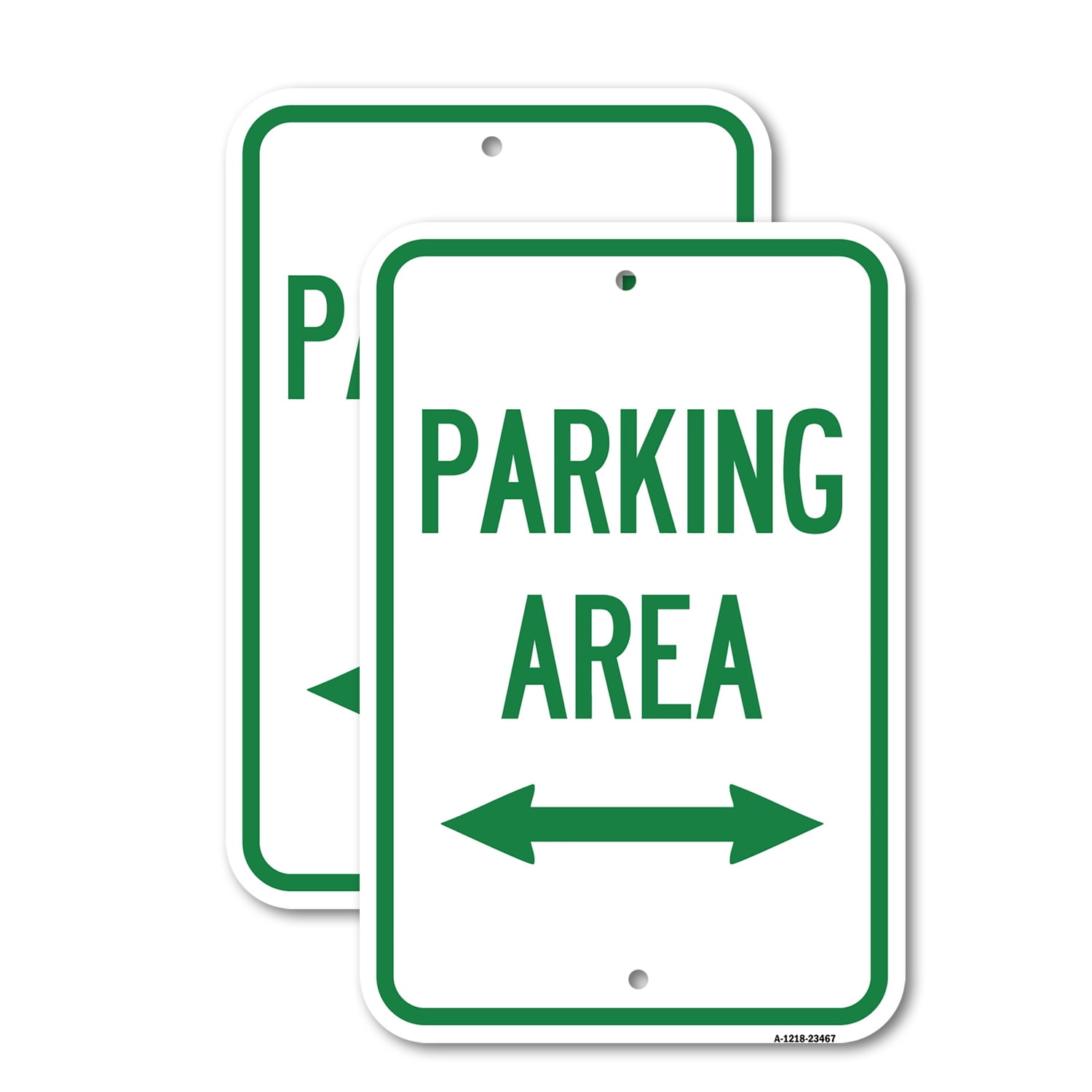 (2 Pack) Parking Area with Bidirectional Arrow | 18" X 24" Heavy-Gauge ...