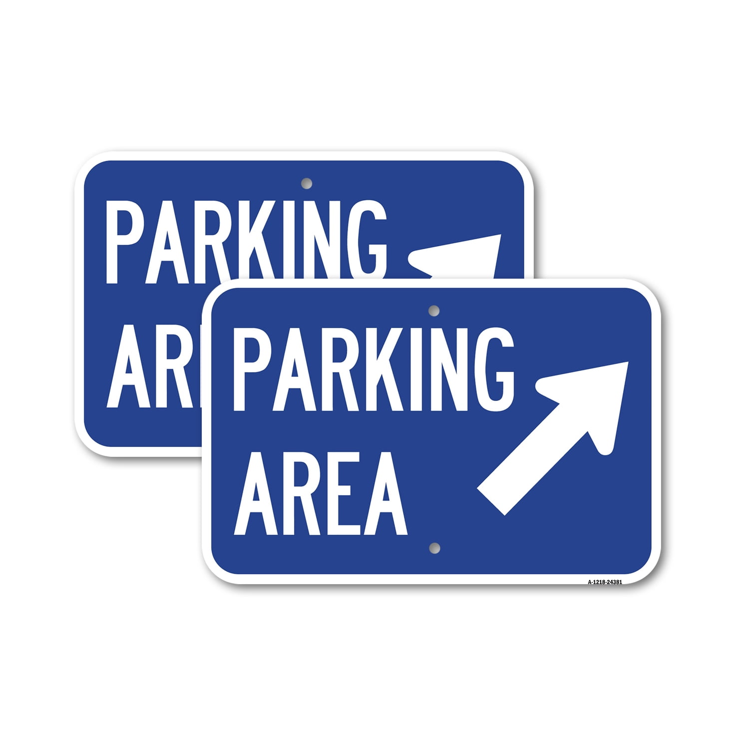 (2 Pack) Parking Area (Up Right Arrow Symbol) | 12" X 18" Heavy-Gauge ...