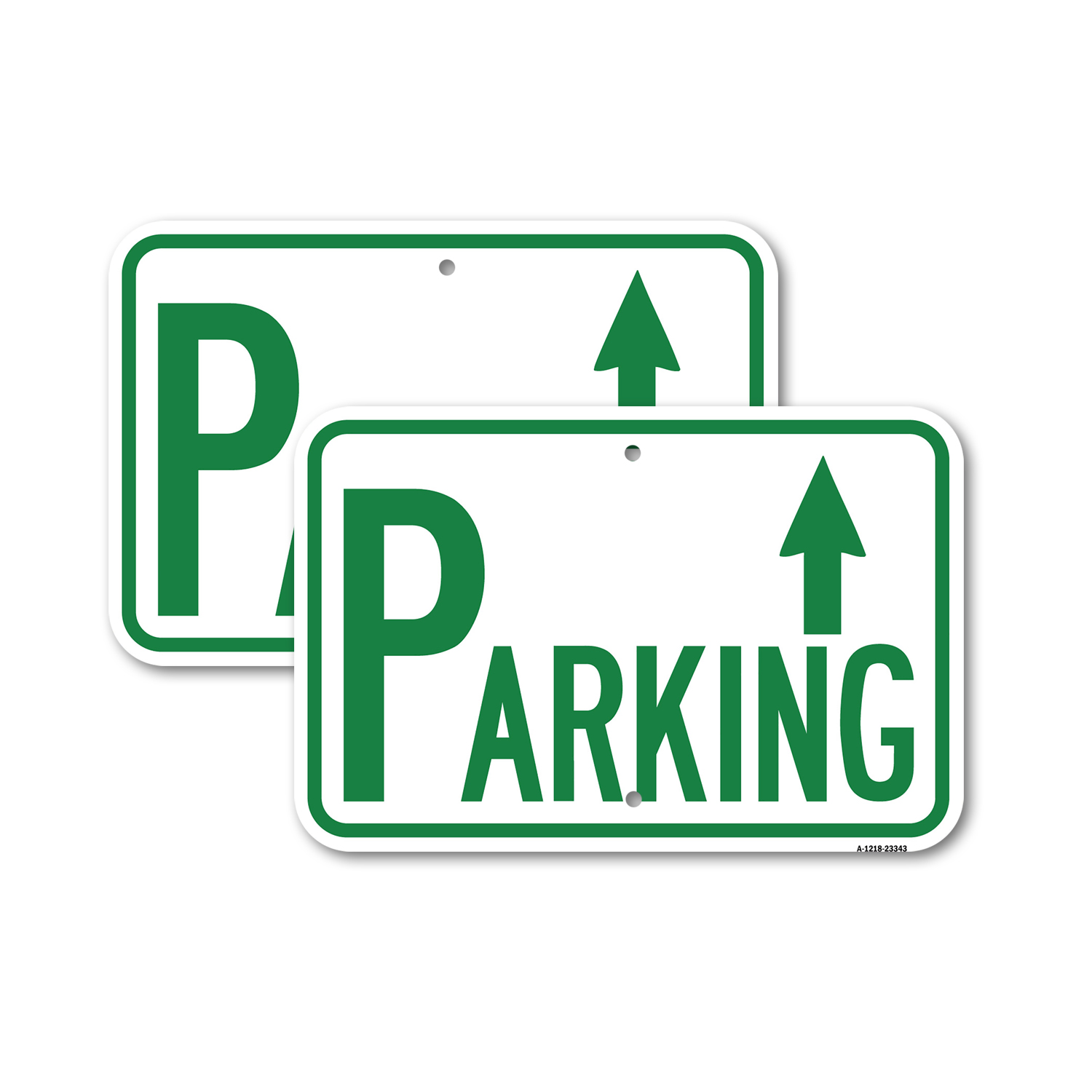(2 Pack) Parking with Arrow Pointing Up | 18" X 24" Heavy-Gauge ...