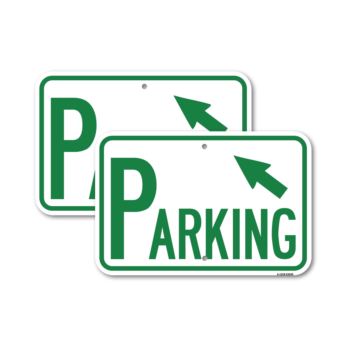 (2 Pack) Parking with Arrow Pointing to Top Left | 12" X 18" Heavy ...