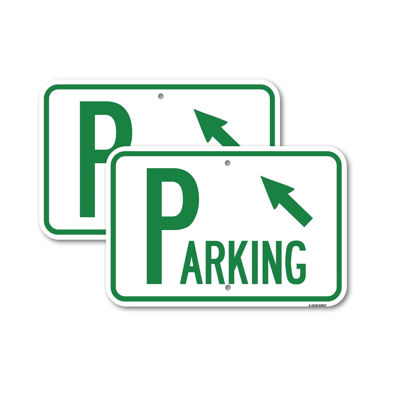 (2 Pack) Parking with Arrow Pointing to Top Left | 18" X 24" Heavy ...