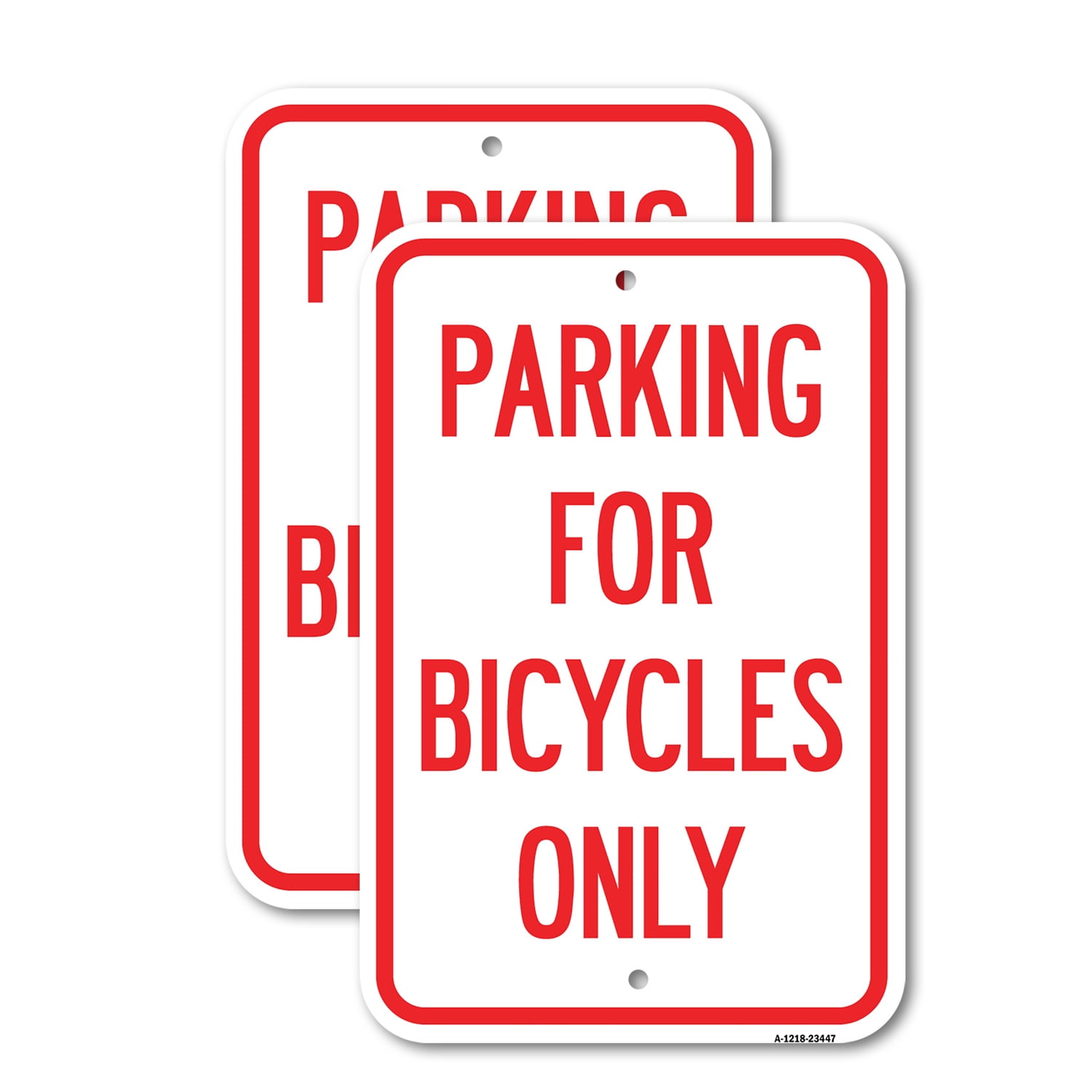 (2 Pack) Parking for Bicycles Only Sign | 12" X 18" Heavy-Gauge ...
