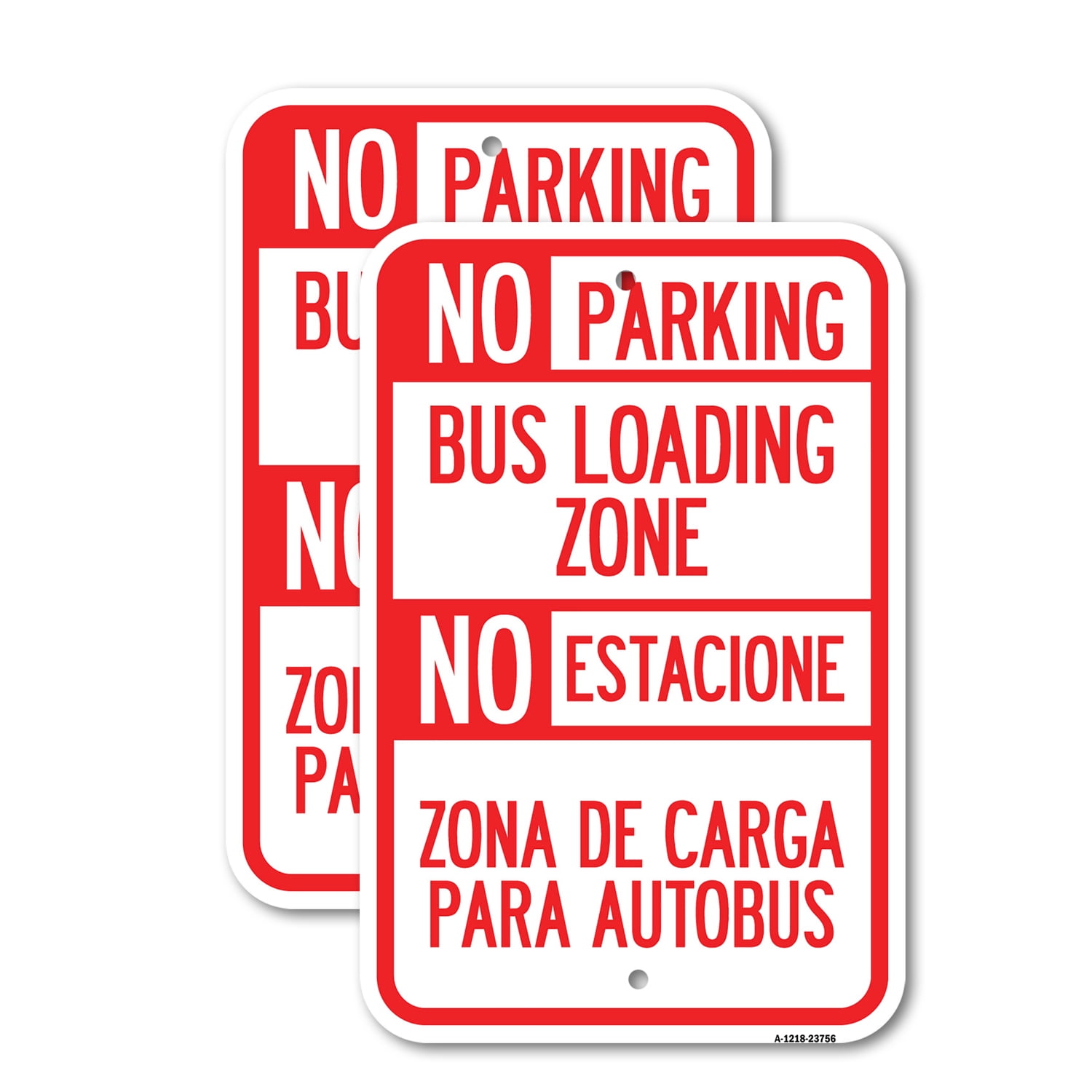 (2 Pack) No Parking Bus Loading Zone No Entacionamiento Bus De Carga ...