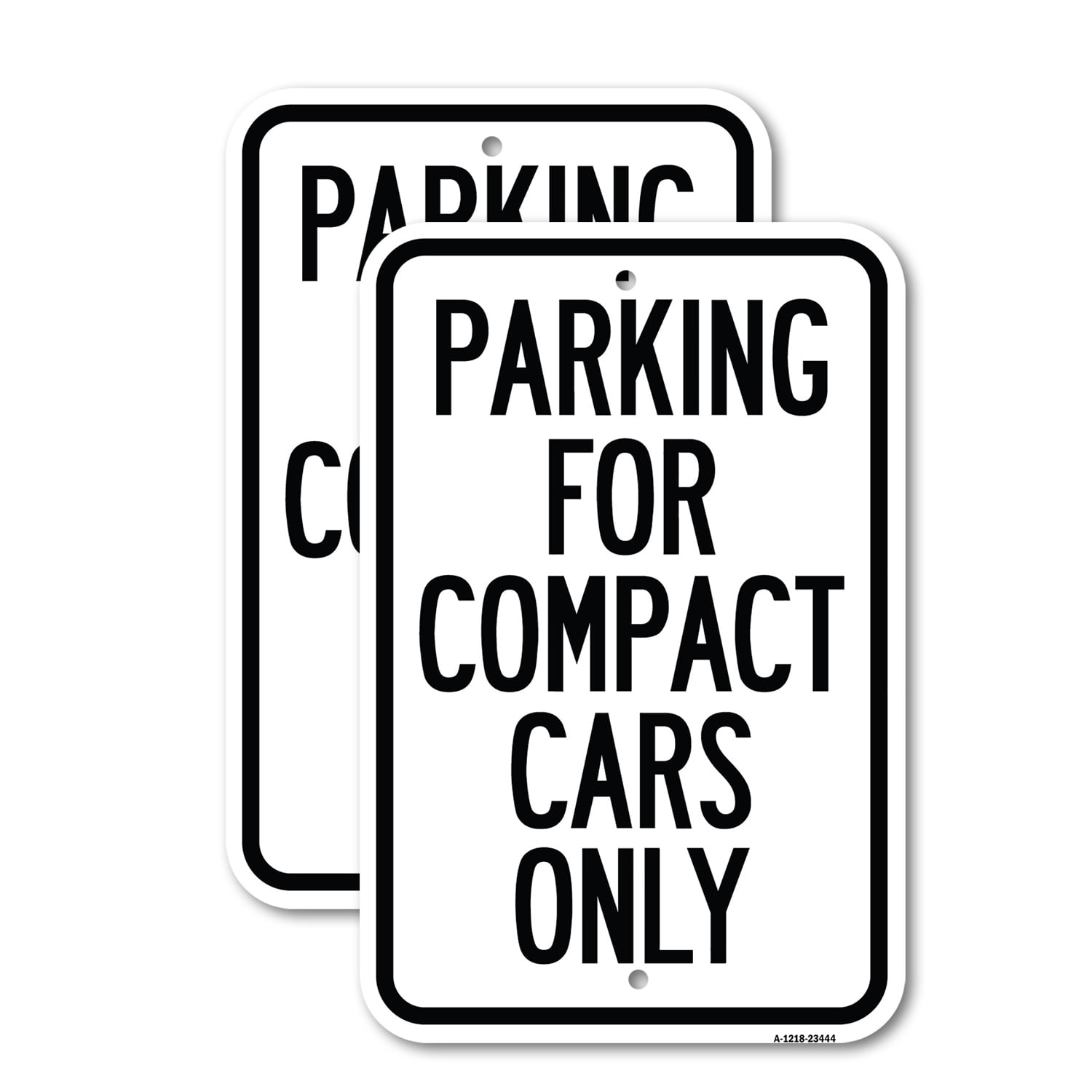 (2 Pack) Parking for Compact Cars Only | 12" X 18" Heavy-Gauge Aluminum ...