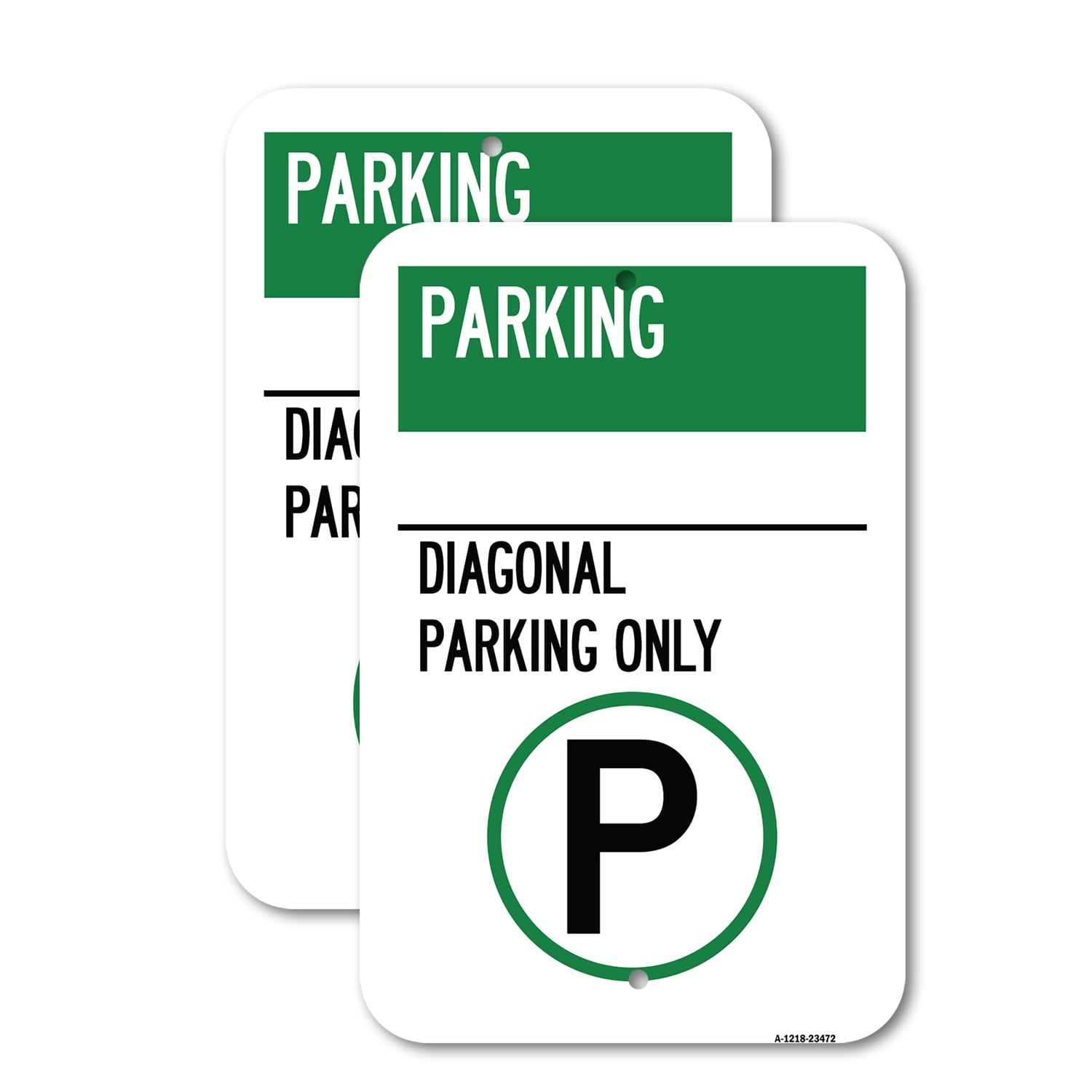 (2 Pack) Parking - Diagonal Parking Only (With Parking Symbol) | 18" X ...