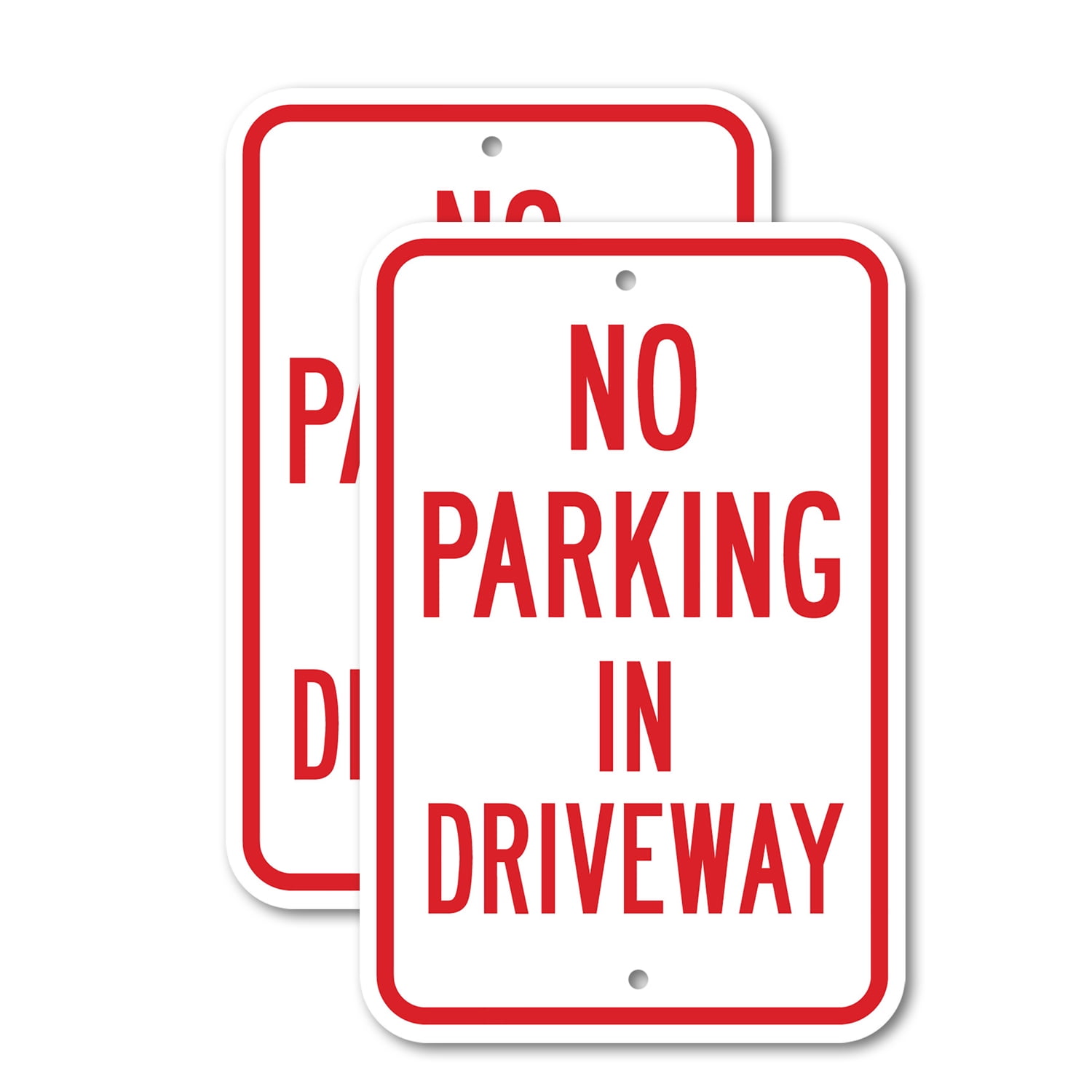 (2 Pack) No Parking In Driveway | 18" X 24" Heavy-Gauge Aluminum Sign ...