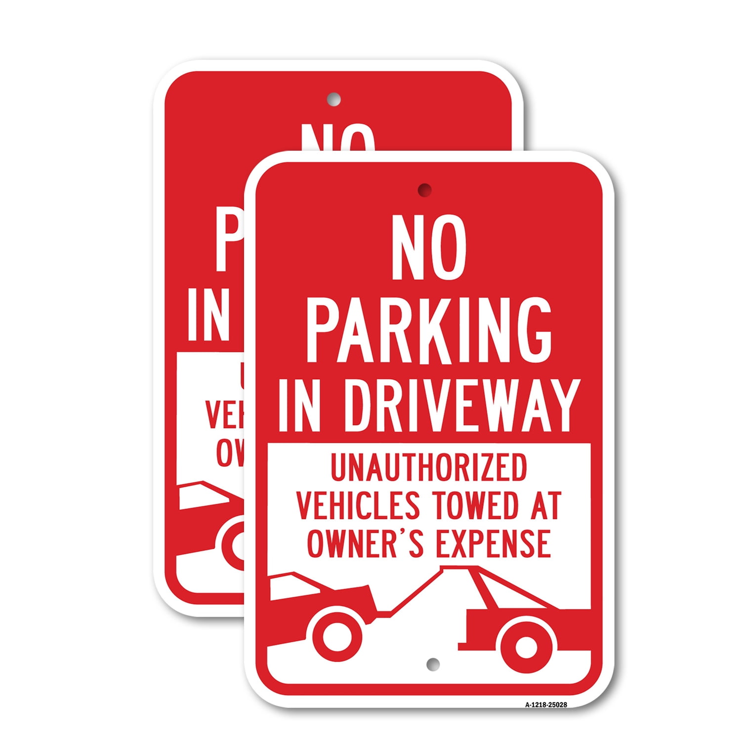 (2 Pack) No Parking In Driveway Unauthorized Vehicles Towed | 18" X 24 ...