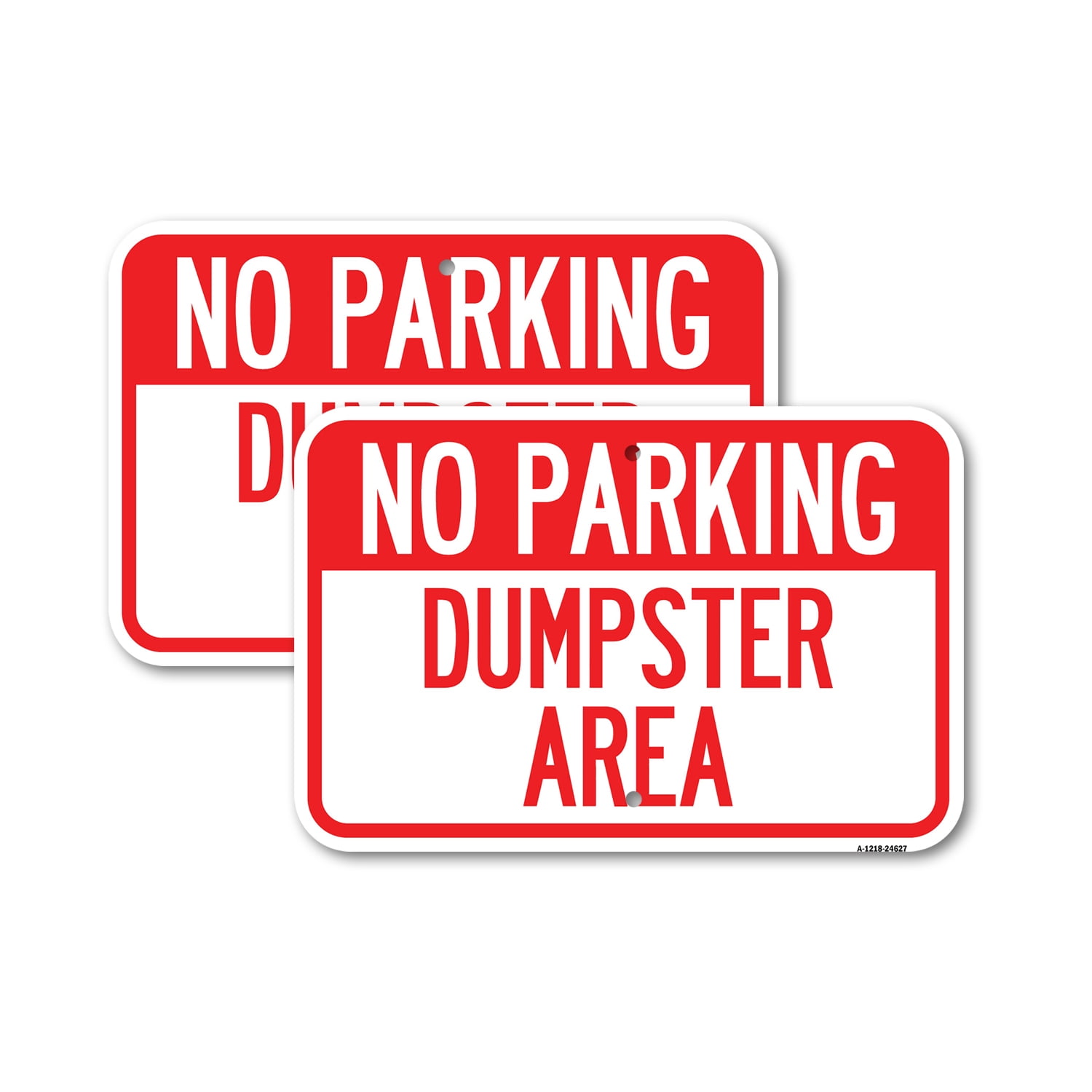 (2 Pack) No Parking Dumpster Area | 12" X 18" Heavy-Gauge Aluminum Sign ...