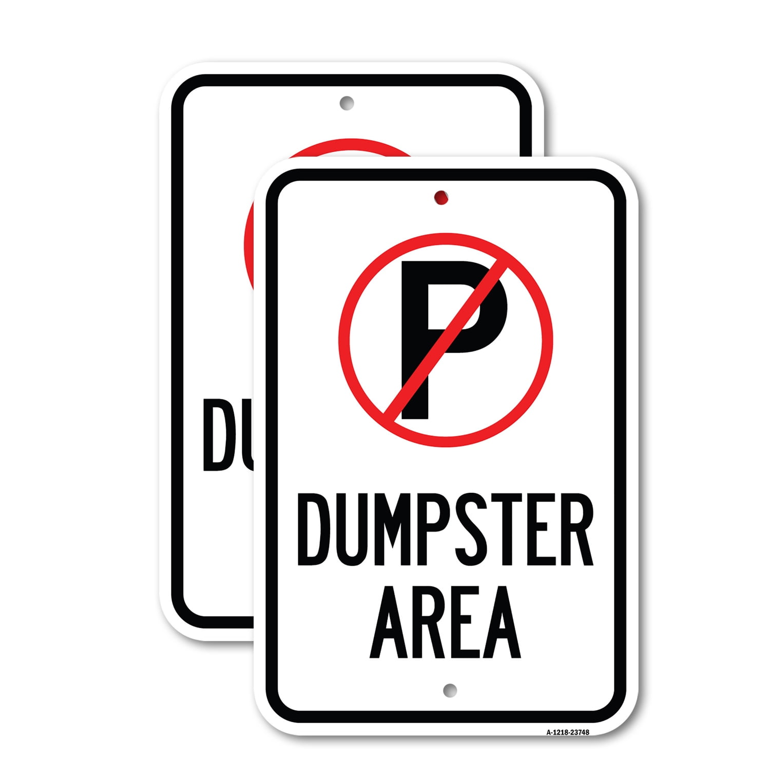 (2 Pack) No Parking Dumpster Area | 18" X 24" Heavy-Gauge Aluminum Sign ...