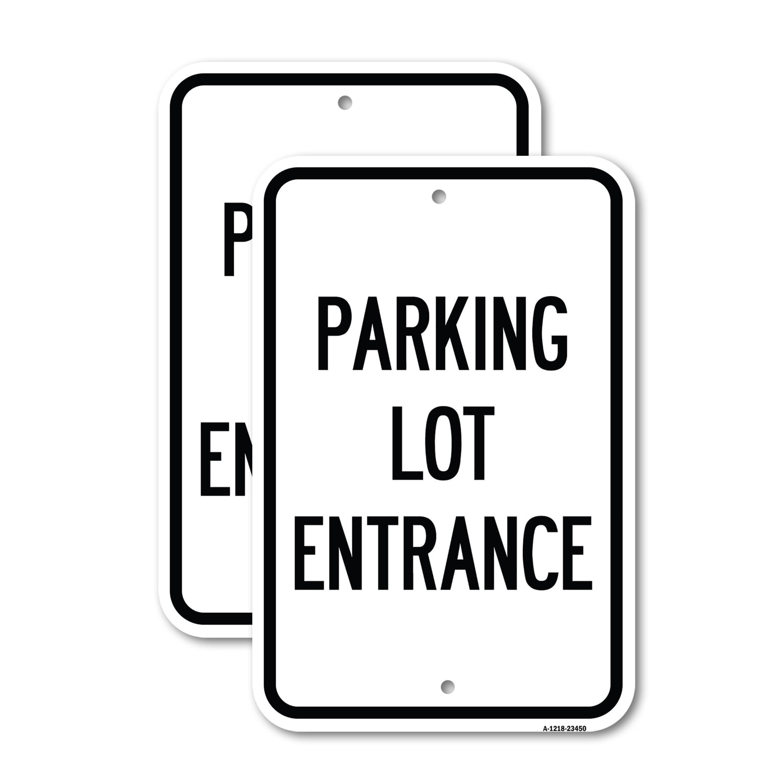 (2 Pack) Parking Entrance Sign Parking Lot Entrance | 12" X 18" Heavy ...