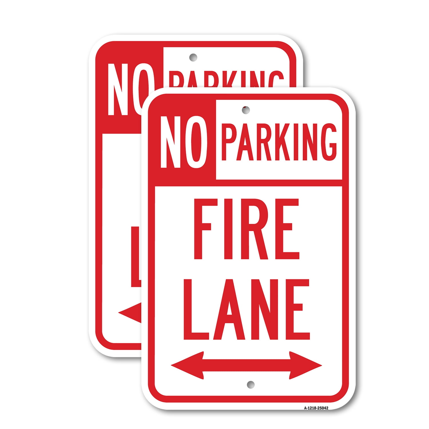 (2 Pack) No Parking Fire Lane With Double Arrow 1 | 18" X 24" Heavy ...