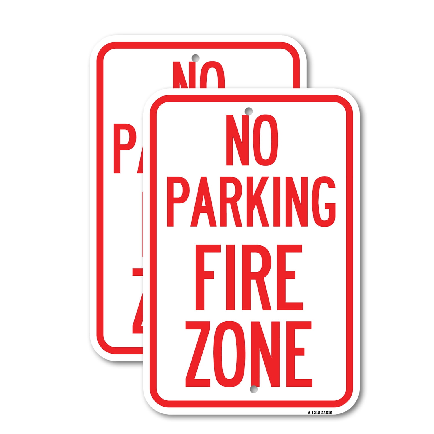 (2 Pack) No Parking Fire Zone | 18" X 24" Heavy-Gauge Aluminum Sign ...