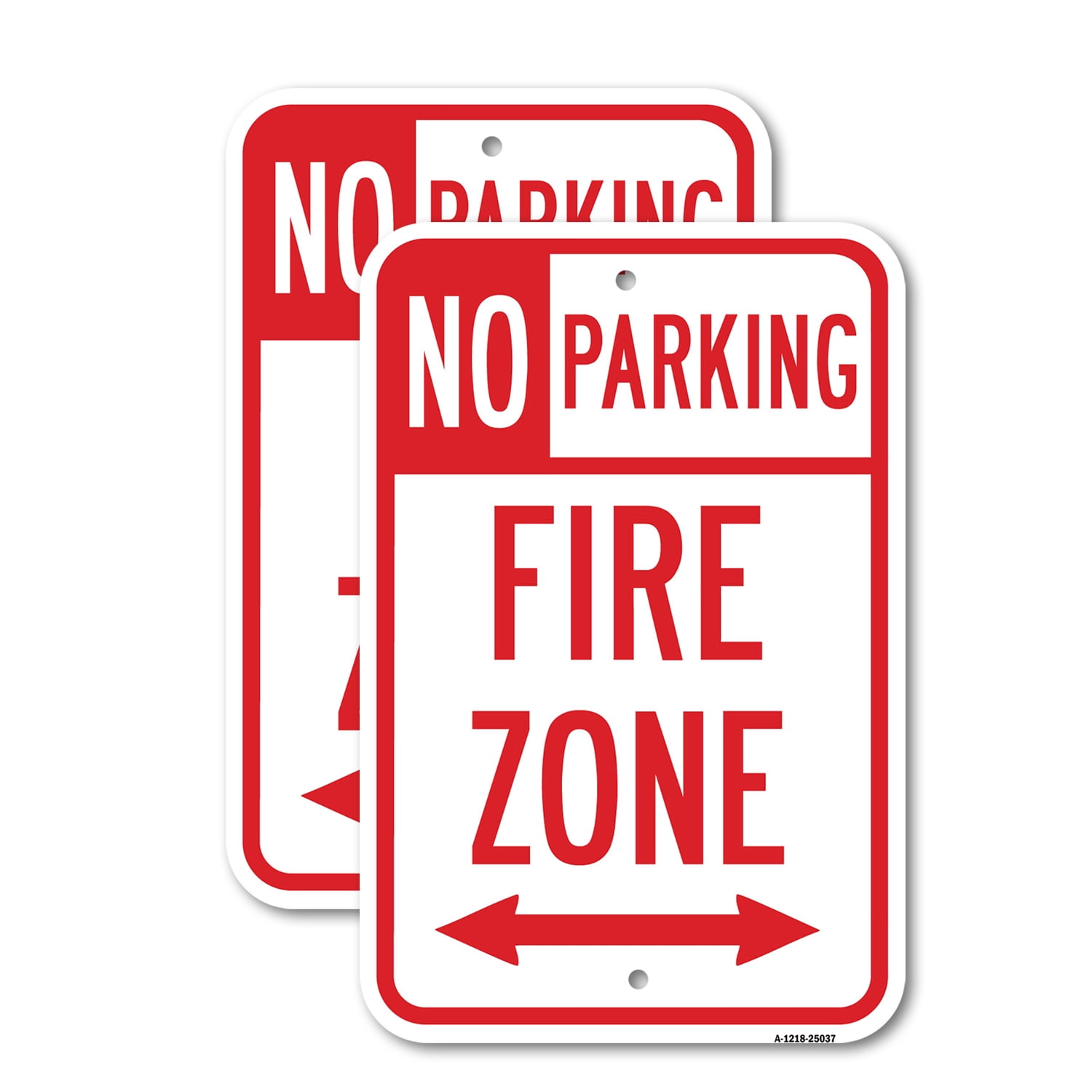 (2 Pack) No Parking Fire Zone With Double Arrow 1 | 18" X 24" Heavy ...