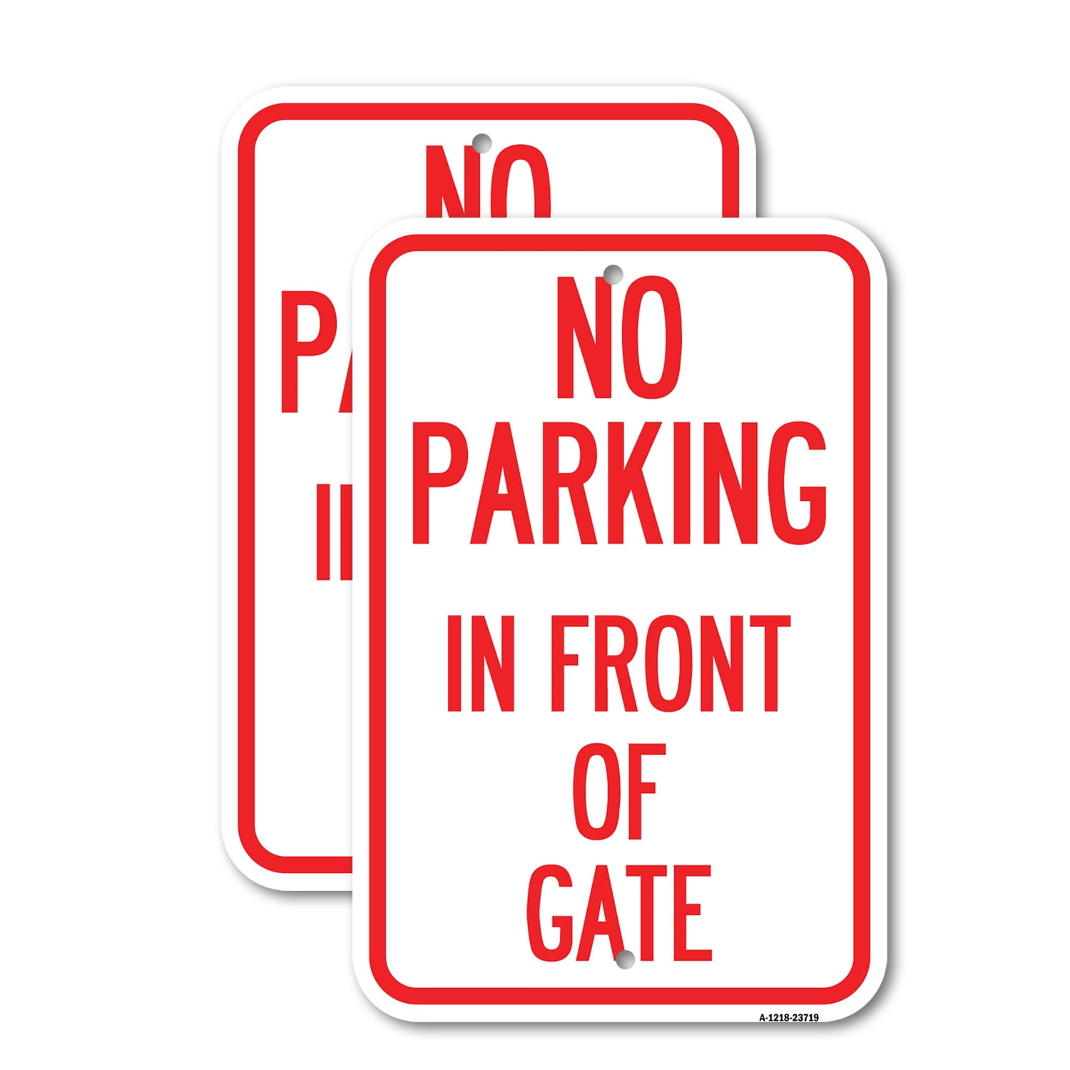 (2 Pack) No Parking in Front of Gate | 12" X 18" Heavy-Gauge Aluminum ...