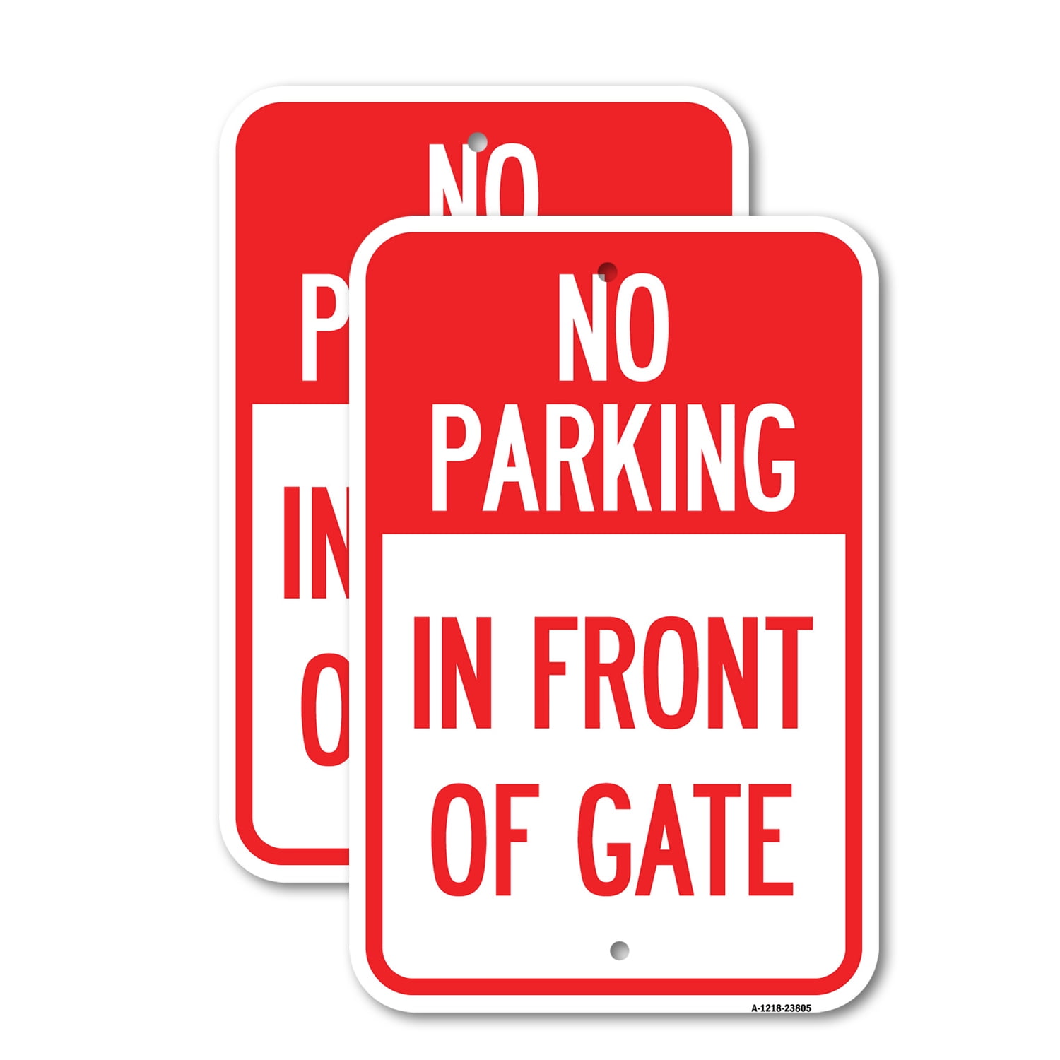 (2 Pack) No Parking - in Front of Gate | 12" X 18" Heavy-Gauge Aluminum ...