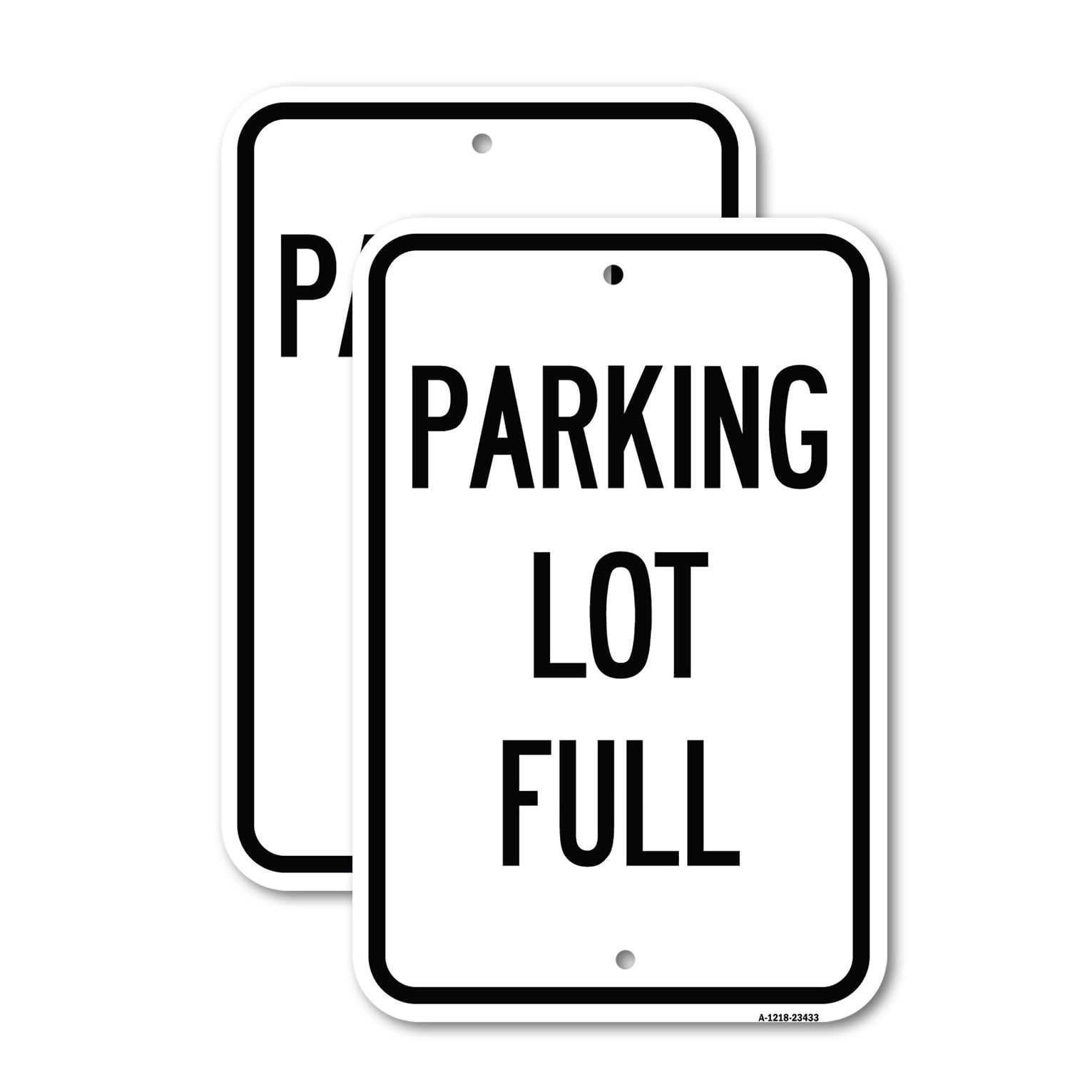 (2 Pack) Parking Lot Full | 12" X 18" Heavy-Gauge Aluminum Sign | Rust ...