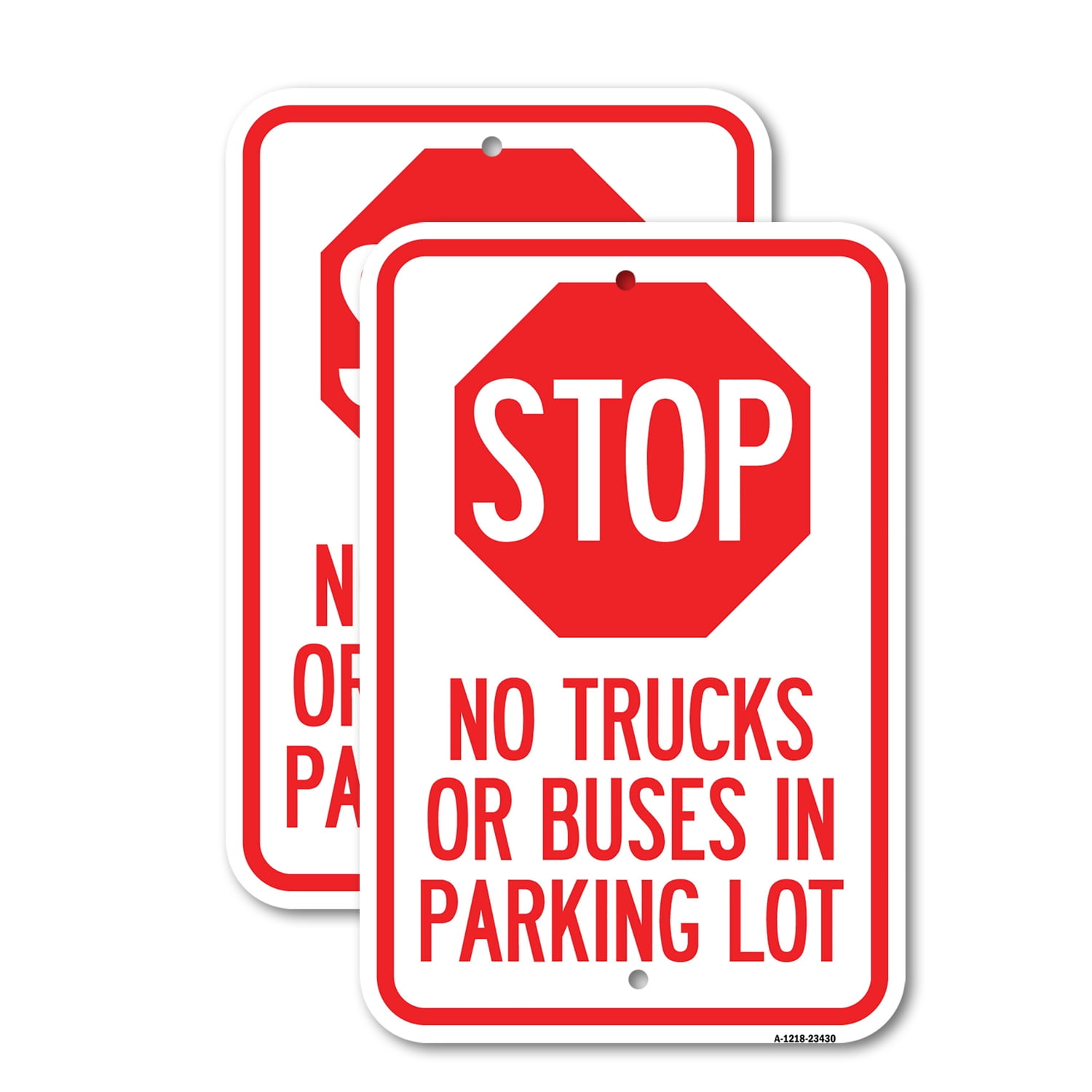 (2 Pack) Parking Lot Rules Sign Stop - No Trucks or Buses in Parking ...