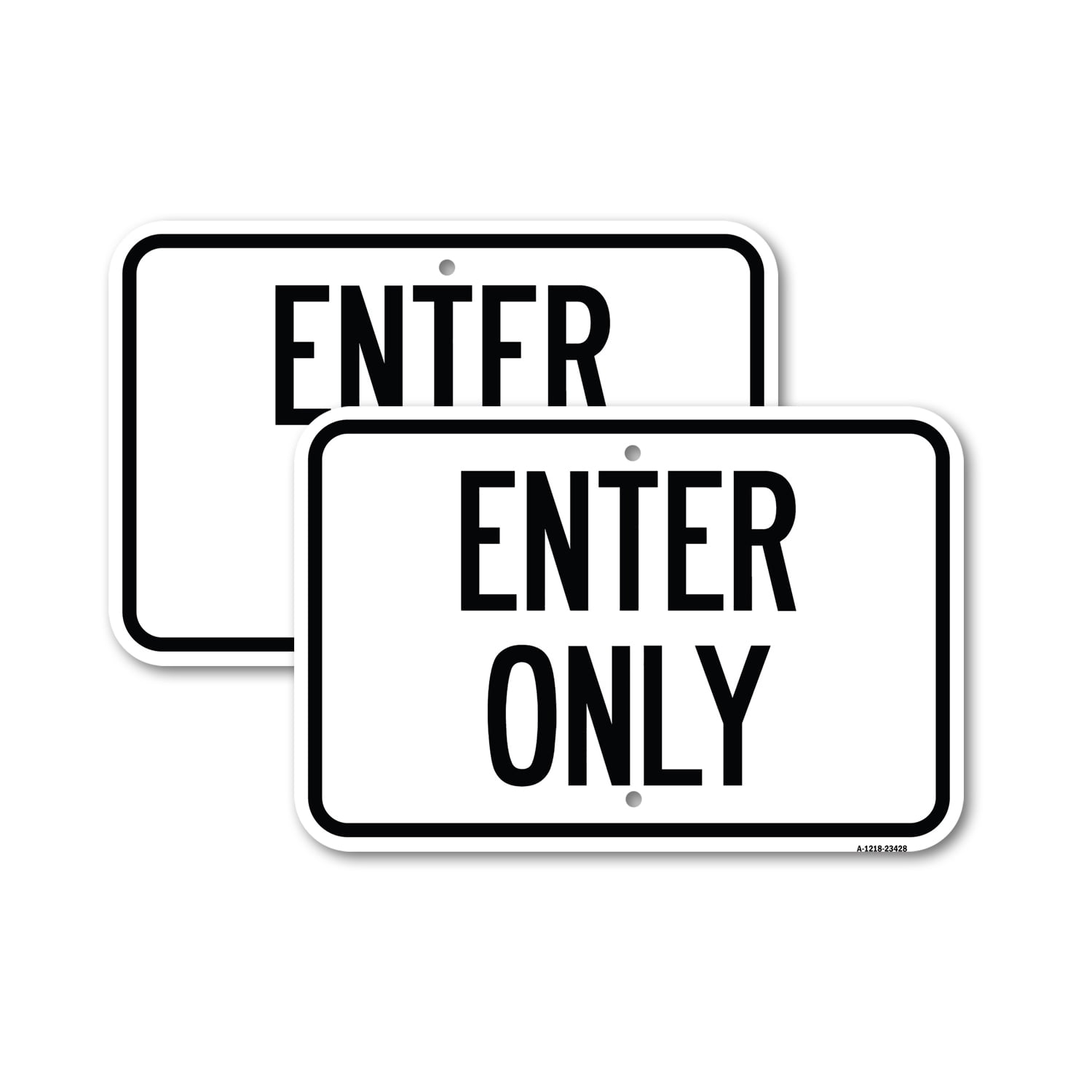 (2 Pack) Parking Lot Sign Enter Only | 18" X 24" Heavy-Gauge Aluminum ...