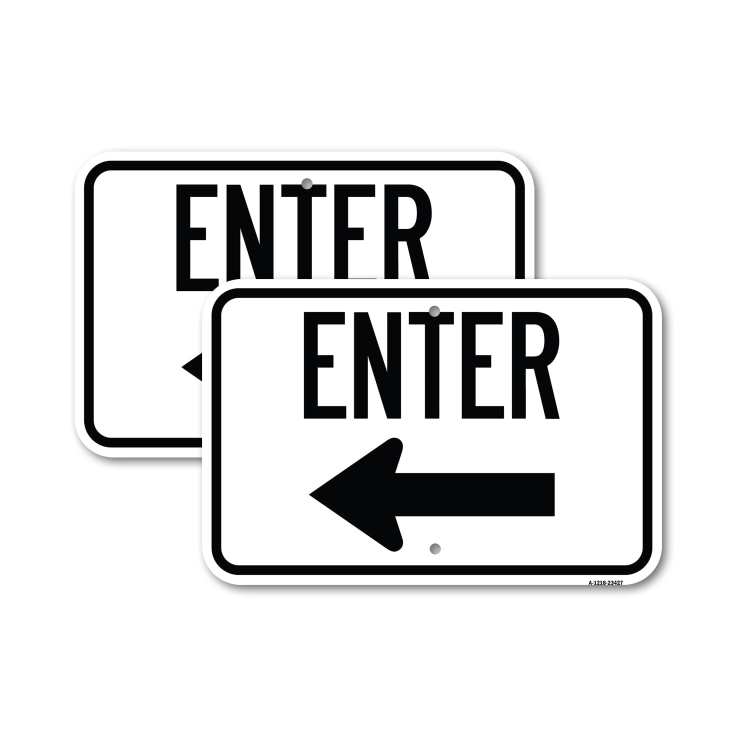 (2 Pack) Parking Lot Sign Enter Sign (Left Arrow) | 18" X 24" Heavy ...