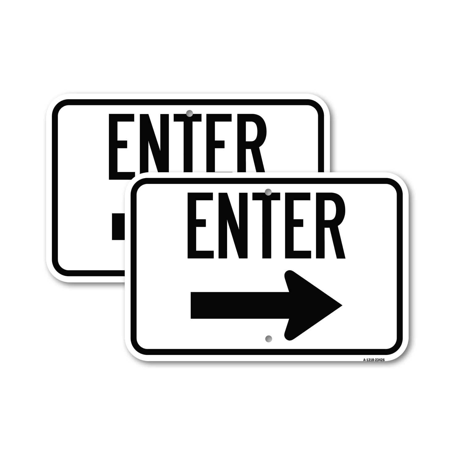 (2 Pack) Parking Lot Sign Enter Sign (Right Arrow) | 12" X 18" Heavy ...