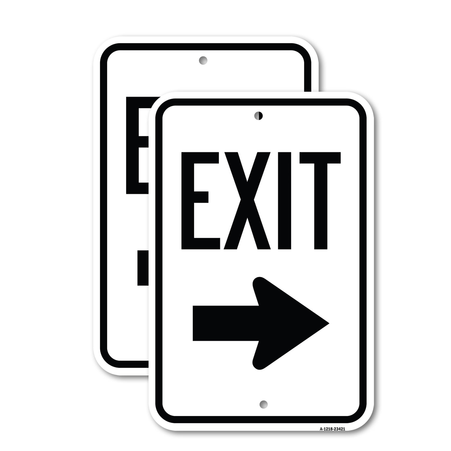 (2 Pack) Parking Lot Sign Exit Sign (Right Arrow) | 18" X 24" Heavy ...