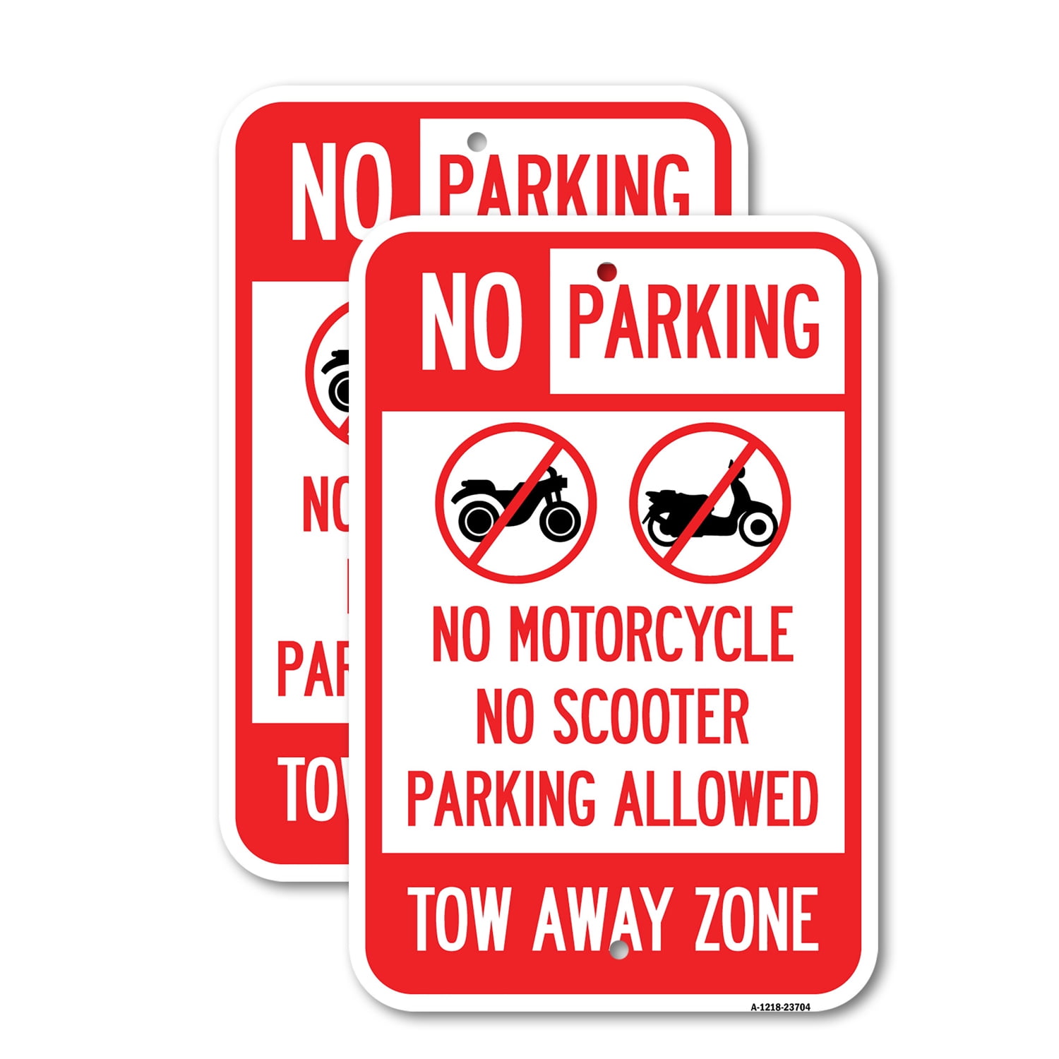 (2 Pack) No Parking No Motorcycle No Scooter Parking Allowed, Tow Away ...