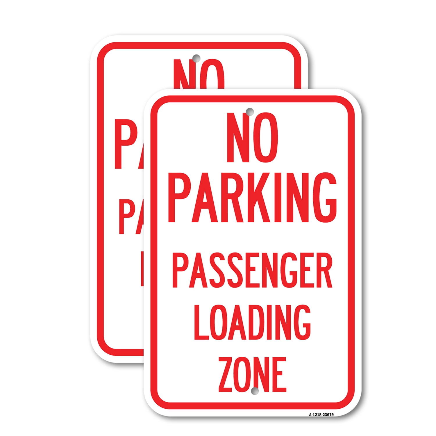 (2 Pack) No Parking Passenger Loading Zone | 18" X 24" Heavy-Gauge ...