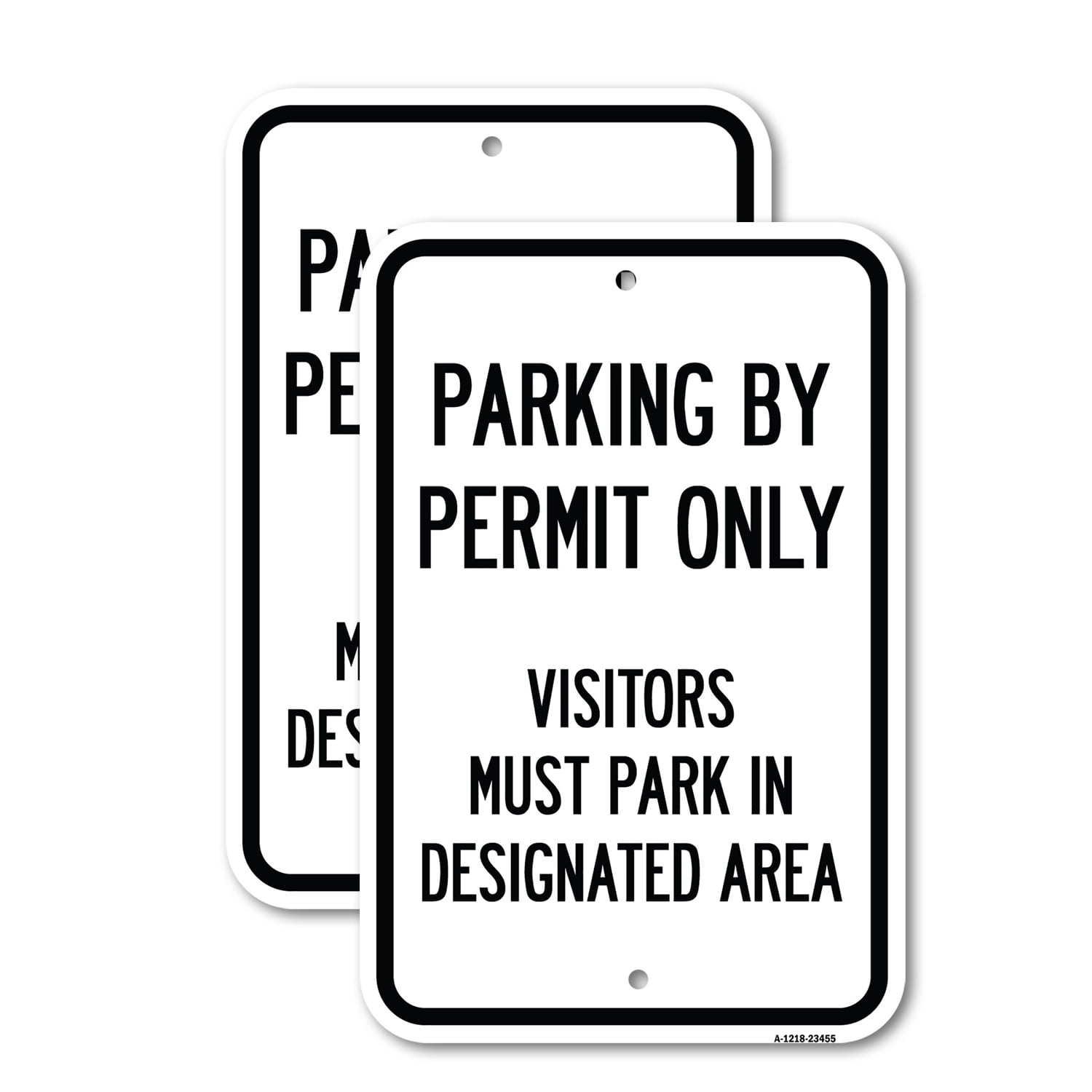 (2 Pack) Parking by Permit Only Visitors Must Park in Designated Area ...