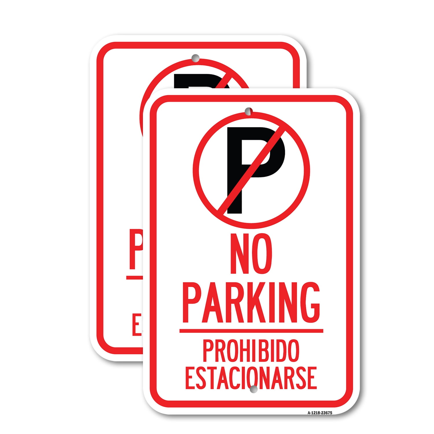 (2 Pack) No Parking Prohibido Estacionarse (With No Parking Symbol ...