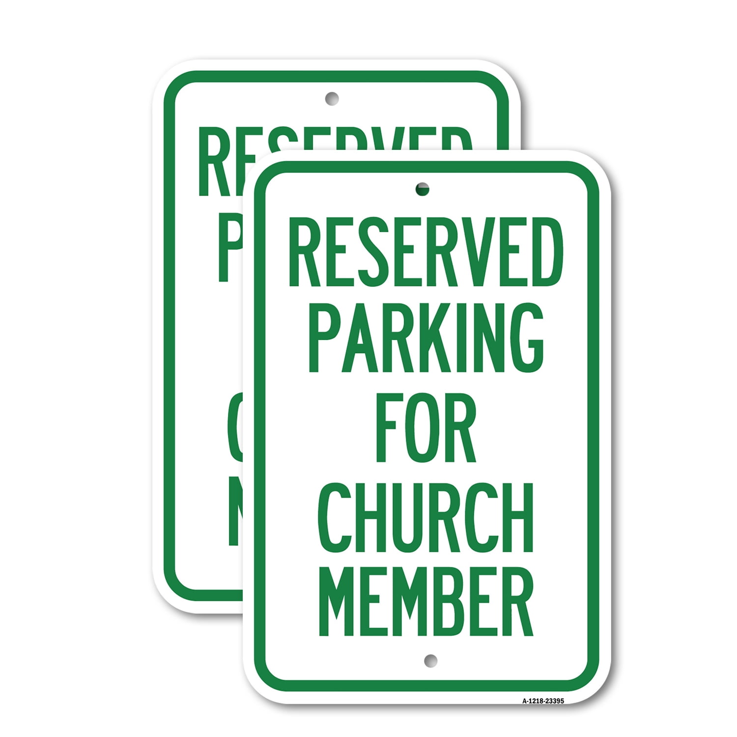 (2 Pack) Parking Reserved for Church Member | 12" X 18" Heavy-Gauge ...