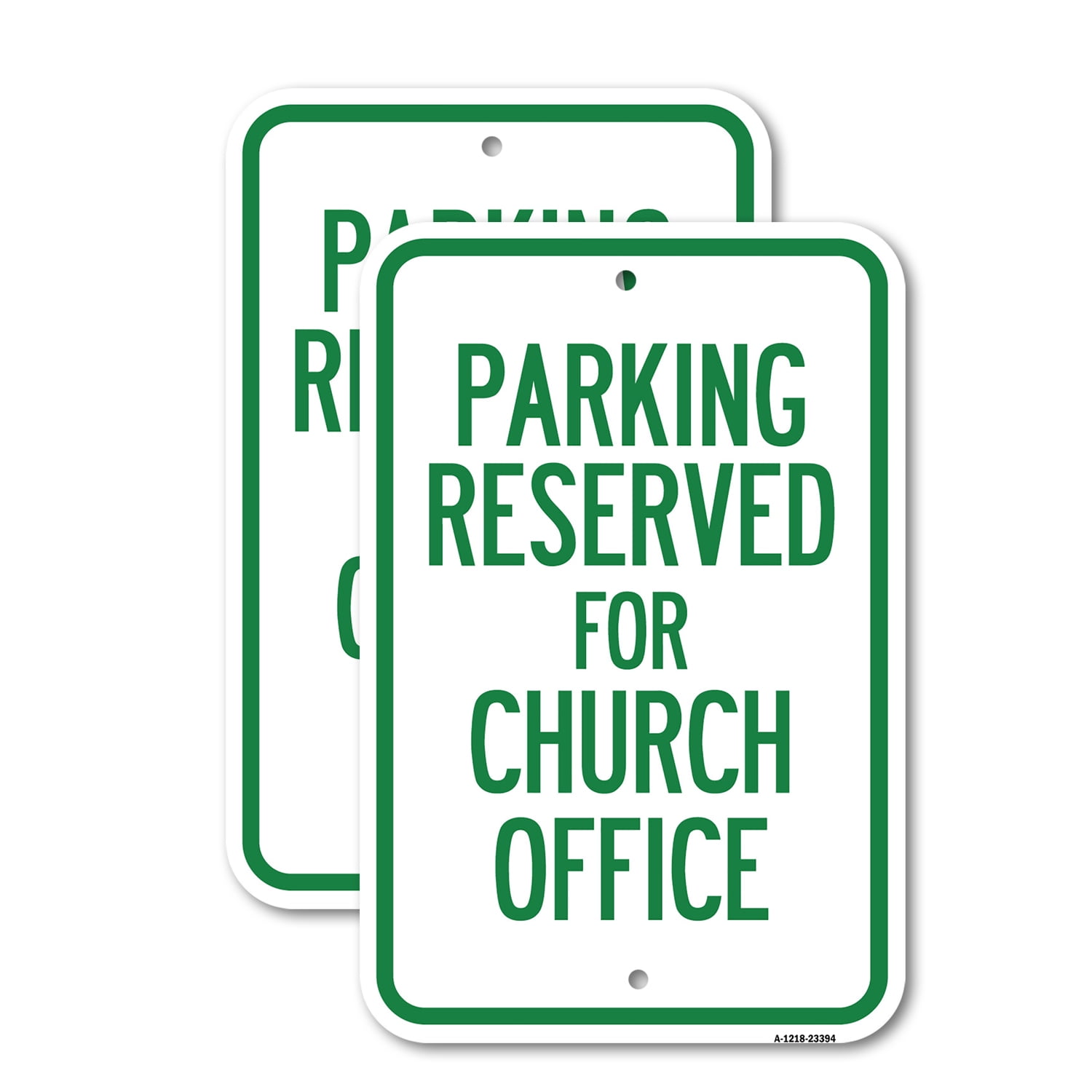 (2 Pack) Parking Reserved for Church Office | 12" X 18" Heavy-Gauge ...