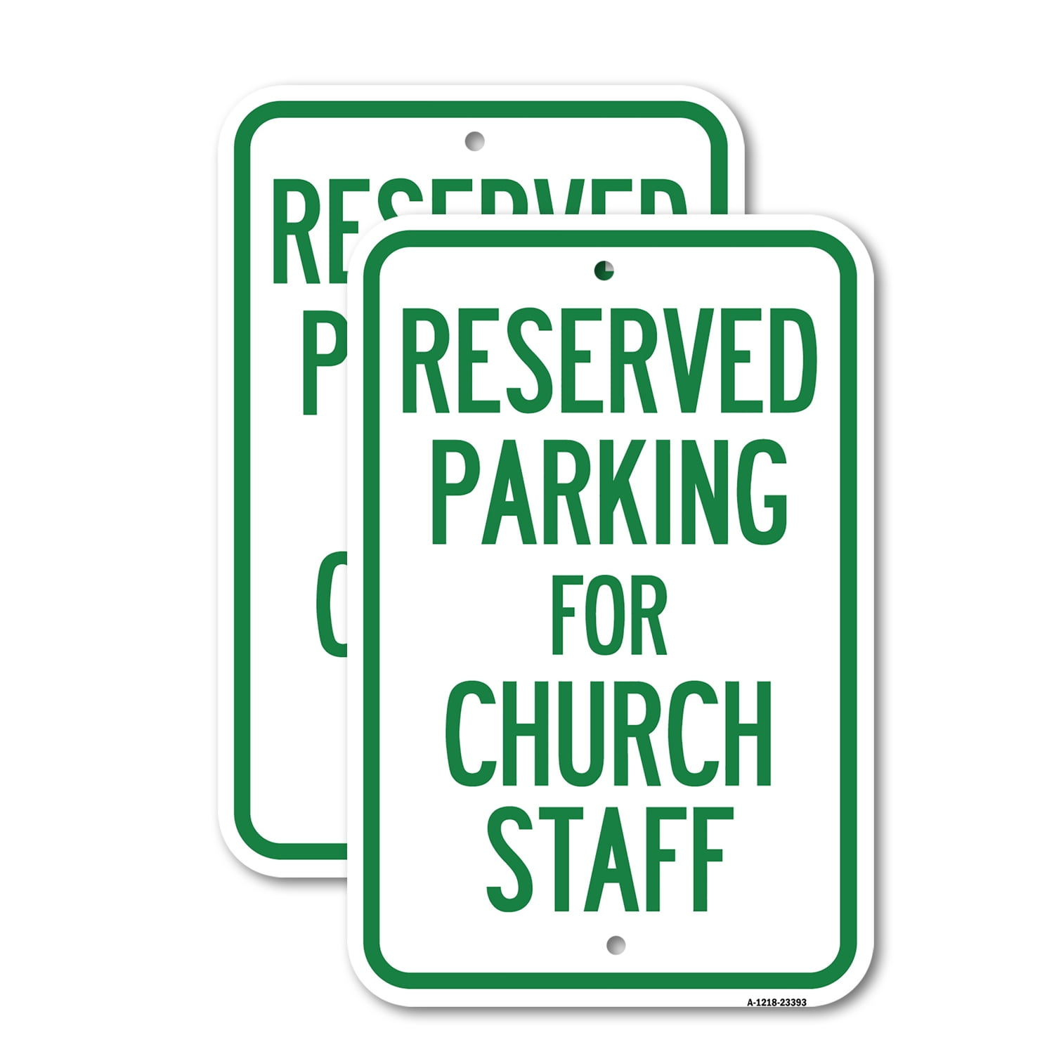 (2 Pack) Parking Reserved for Church Staff | 12" X 18" Heavy-Gauge ...