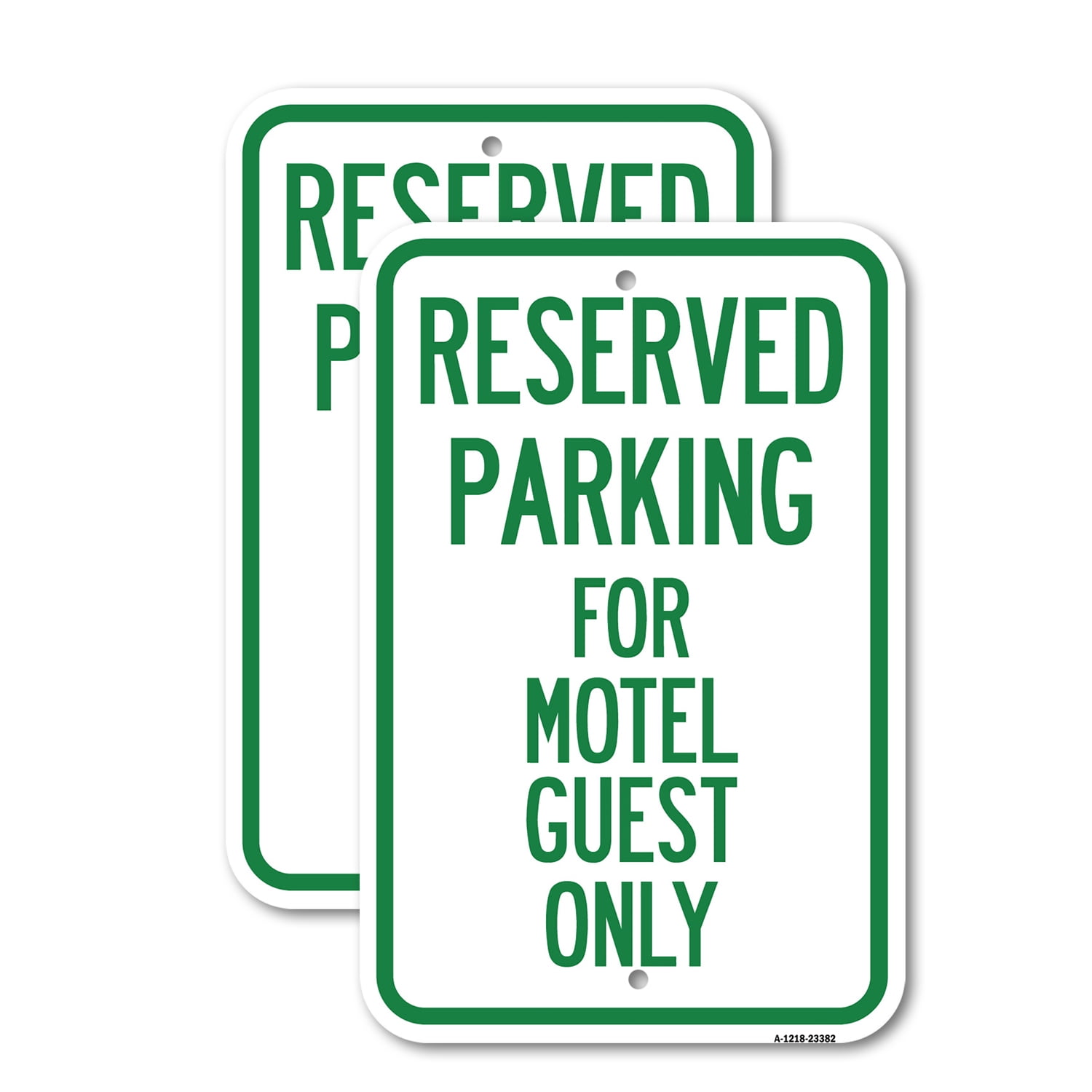 (2 Pack) Parking Reserved for Motel Guest Only | 12" X 18" Heavy-Gauge ...