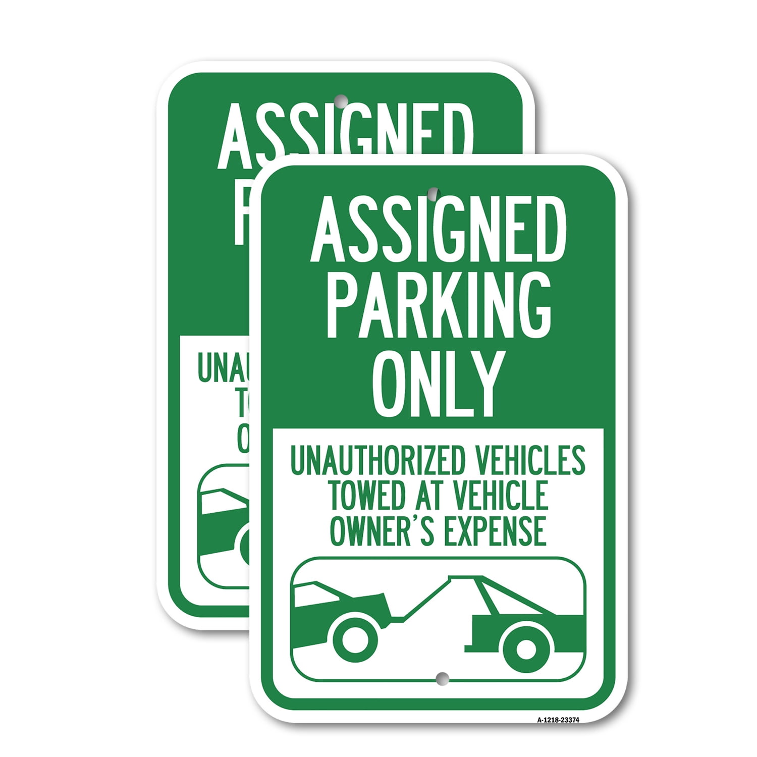 (2 Pack) Parking Restriction Sign Assigned Parking Only, Unauthorized ...