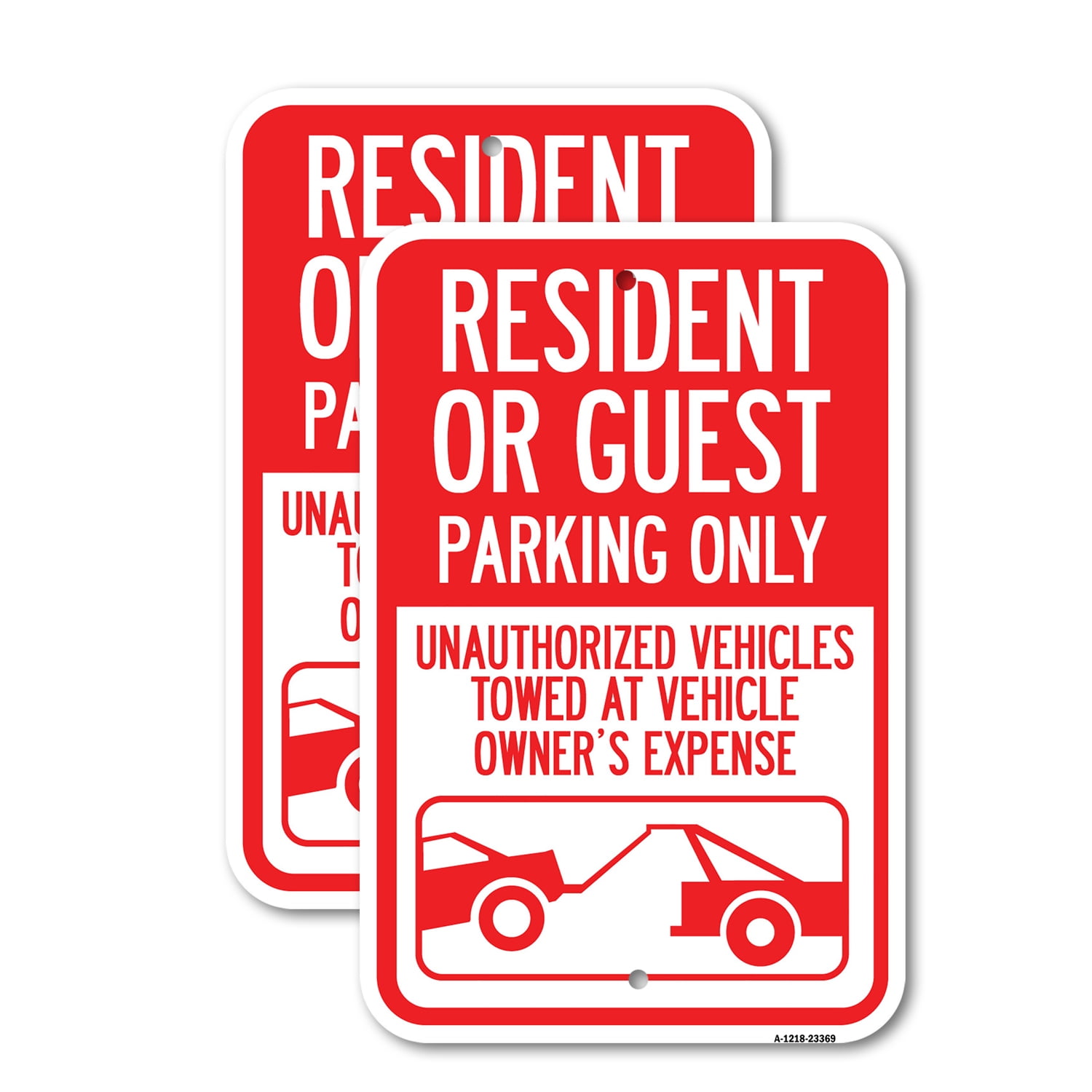 (2 Pack) Parking Restriction Sign Resident or Guest Parking Only ...