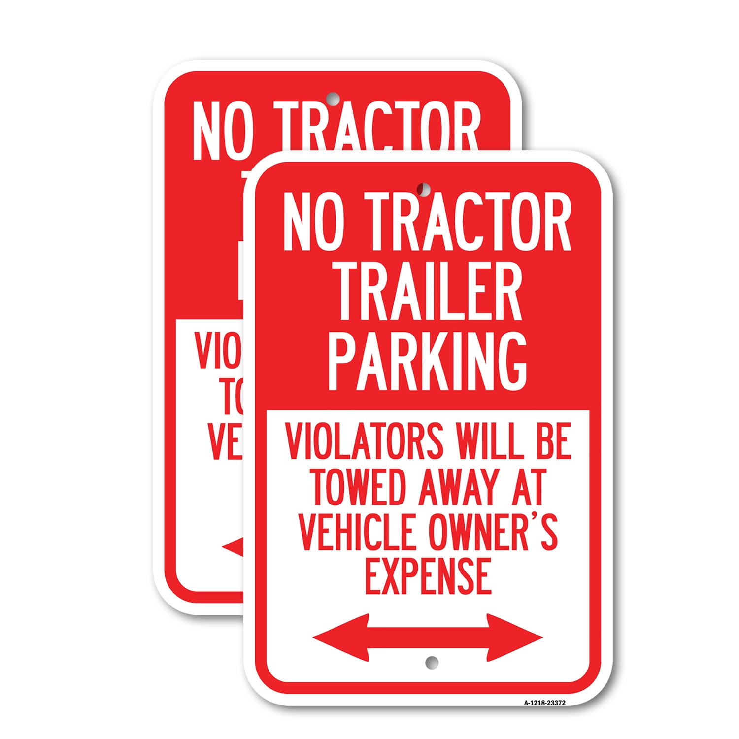 (2 Pack) Parking Restriction Sign No Tractor Trailer Parking, Violators ...