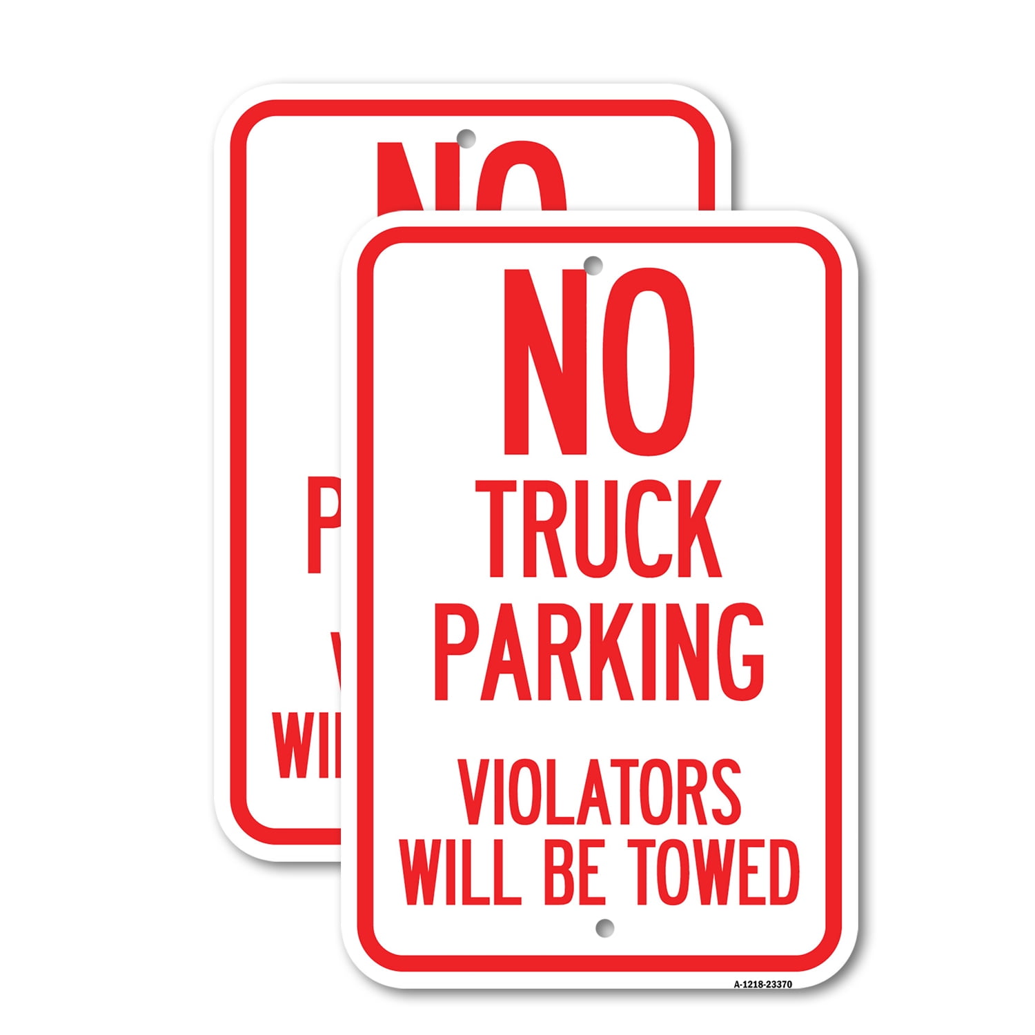 (2 Pack) Parking Restriction Sign No Truck Parking, Violators Will Be ...