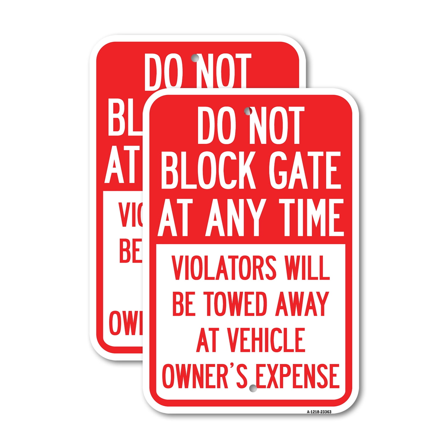(2 Pack) Parking Sign Do Not Block Gate at Anytime - Violators Will Be ...