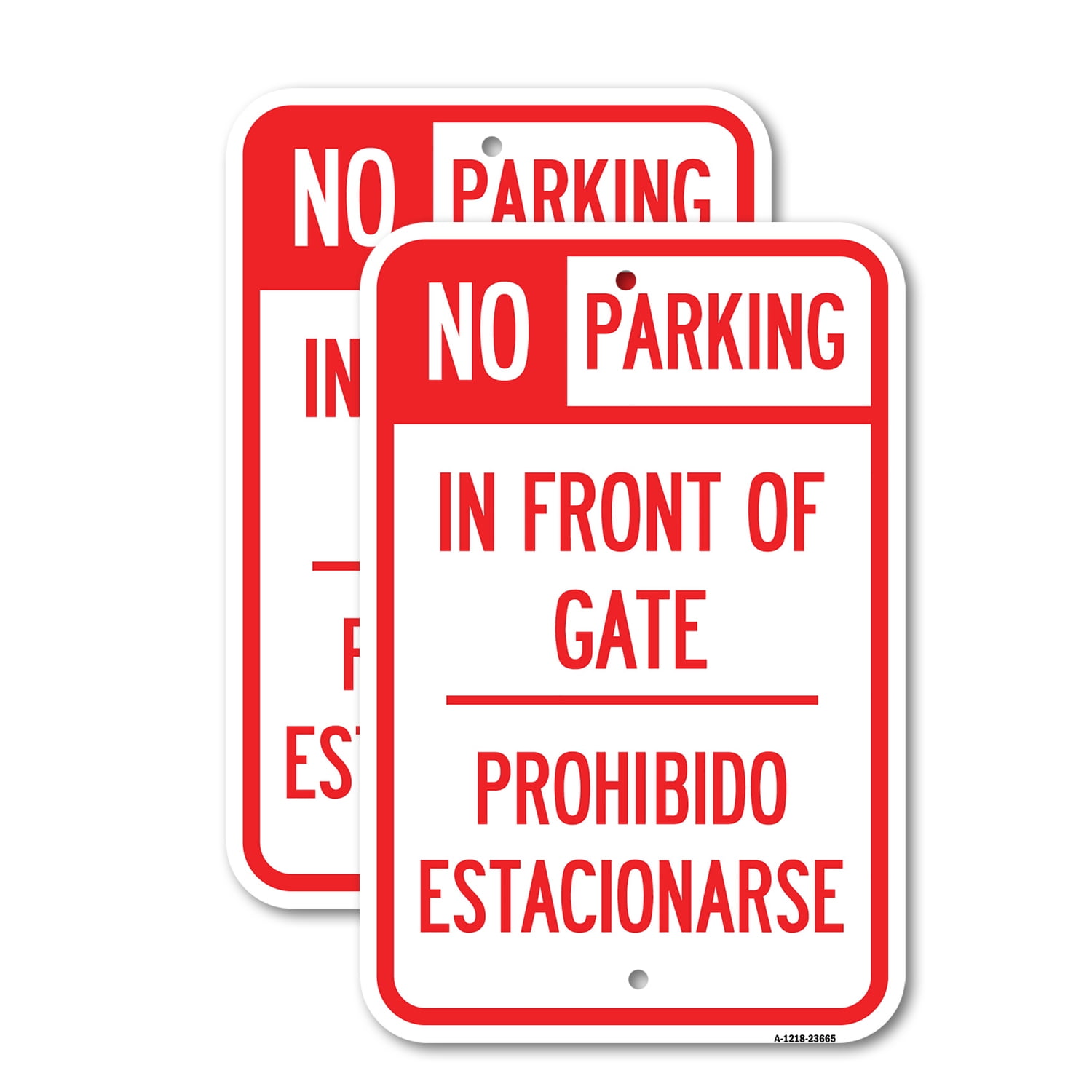 (2 Pack) No Parking Sign No Parking in Front of Gate, Prohibido ...