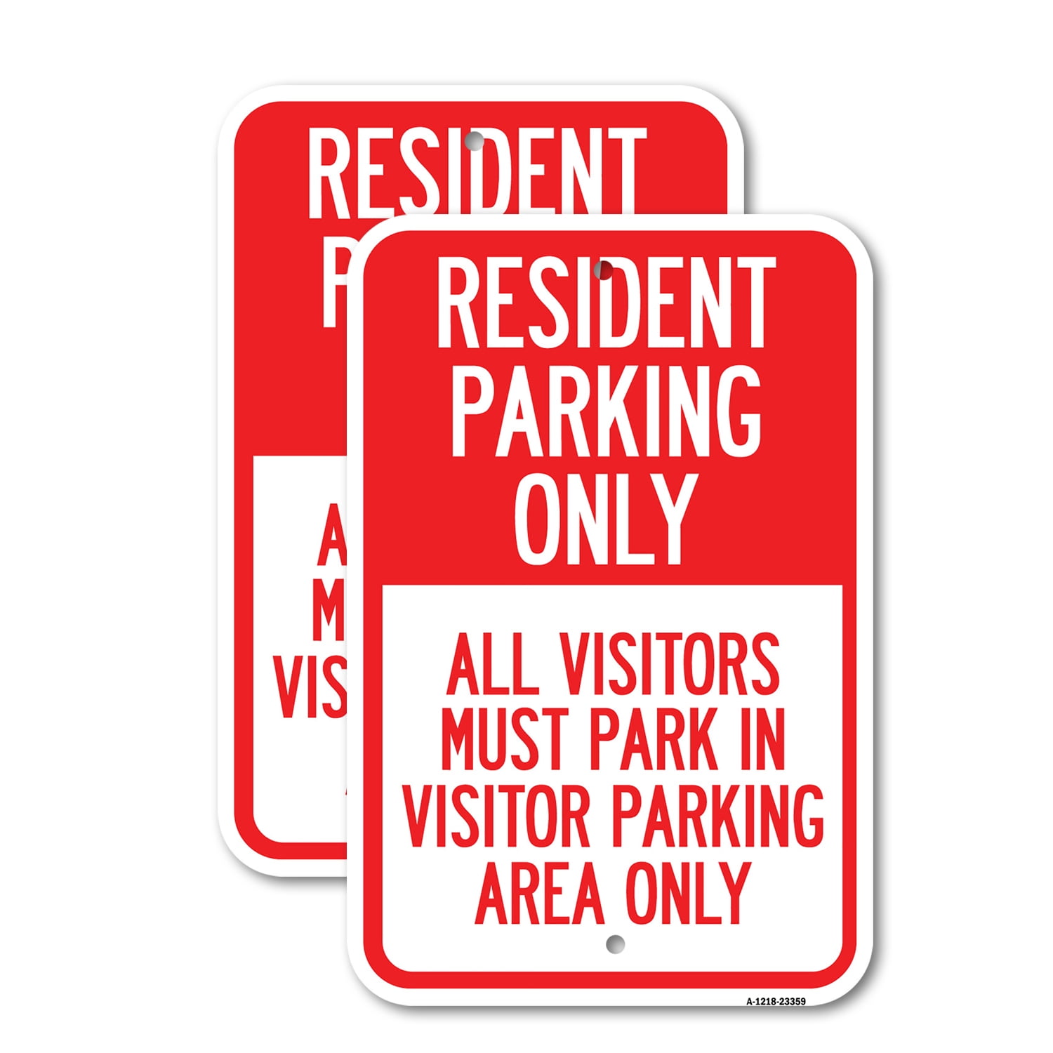 (2 Pack) Parking Sign Resident Parking Only All Visitors Must Park in ...
